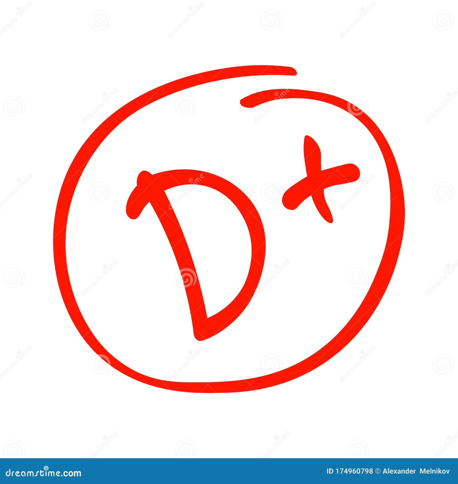 Icon Hand Drawn Grade D. Vector Illustration Eps 10 Stock Illustration ...