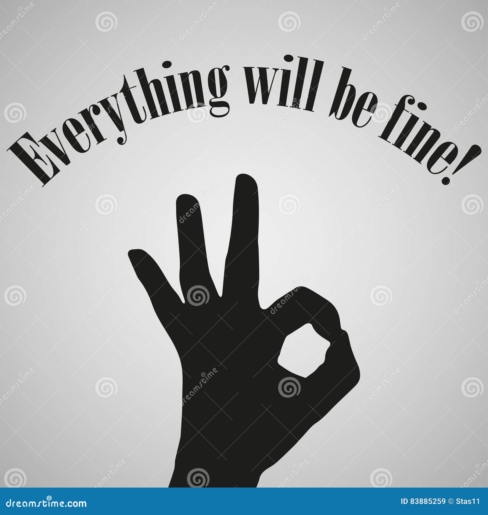 Icon Hand Everything is OK in a Grey Background Stock Vector ...