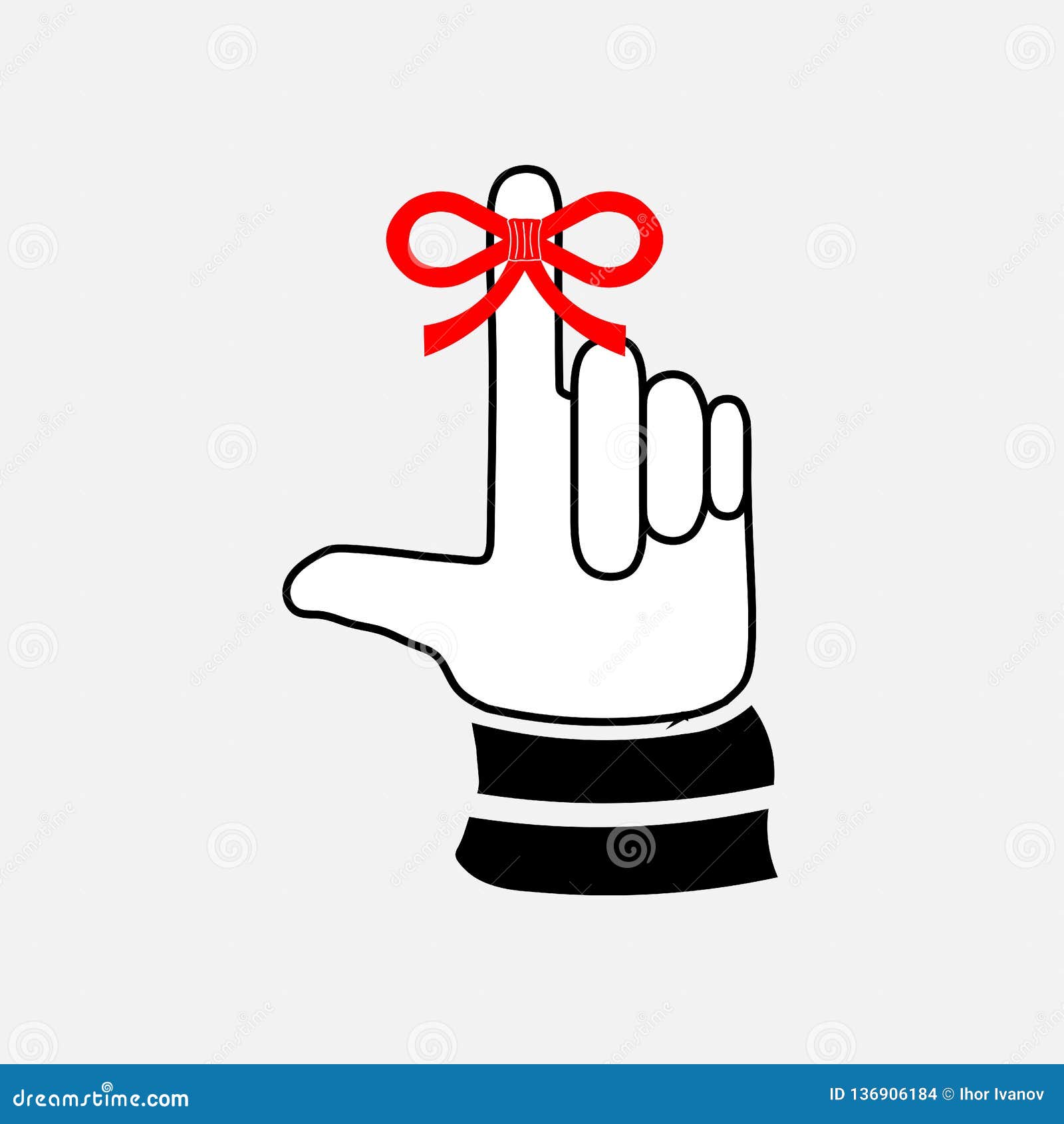 Icon Hand with a Finger, Bow Stock Illustration - Illustration of icon ...