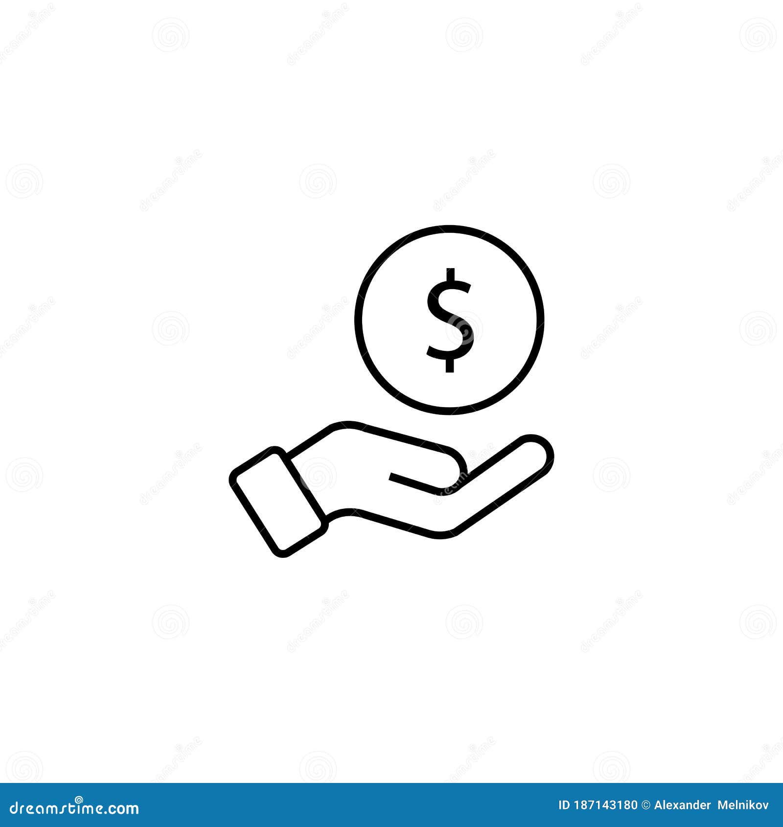 Icon Hand Holding Dollar. Vector Illustration Eps 10 Stock Illustration ...