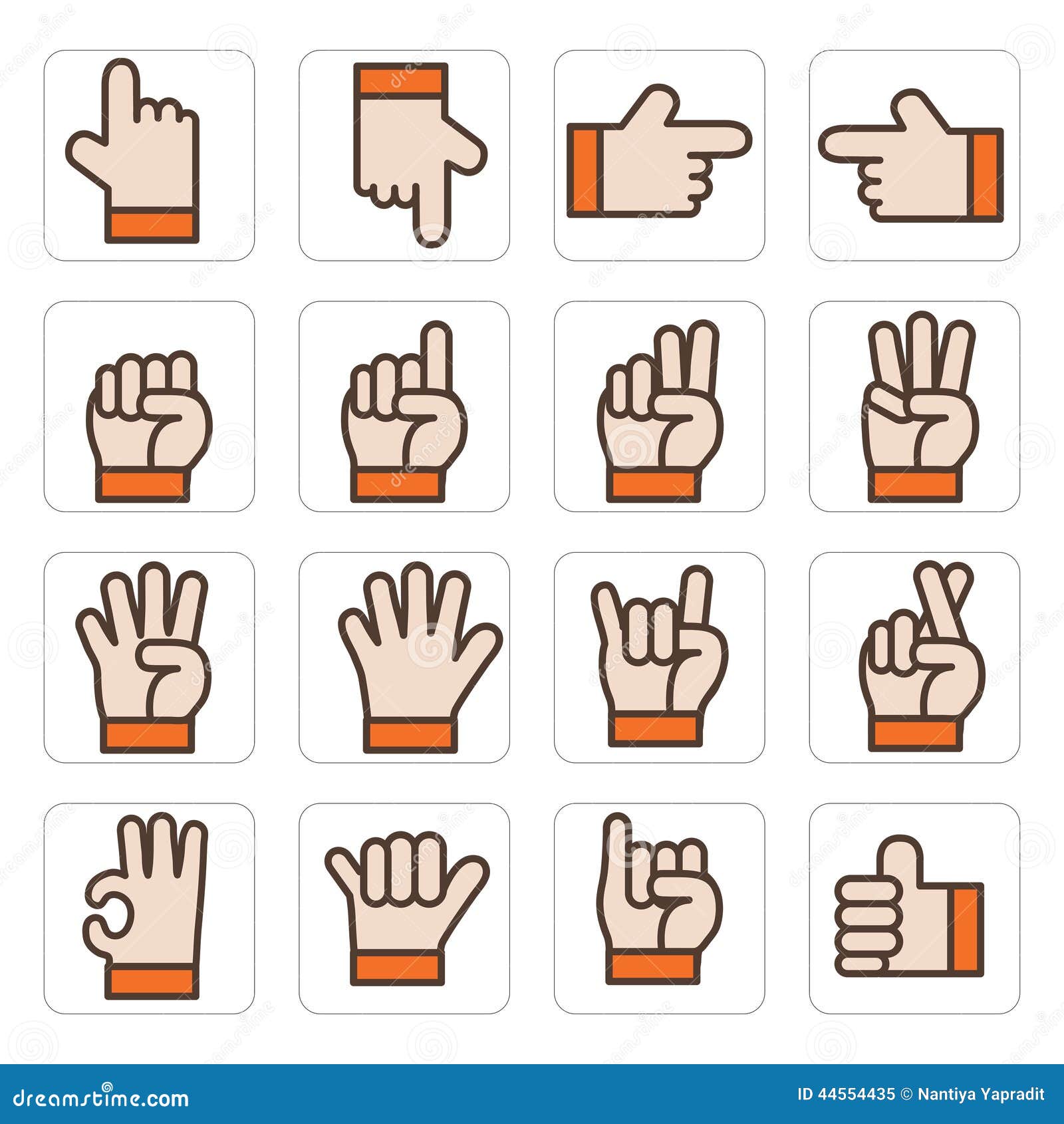 Icon hand set vector stock vector. Illustration of leaf - 44554435