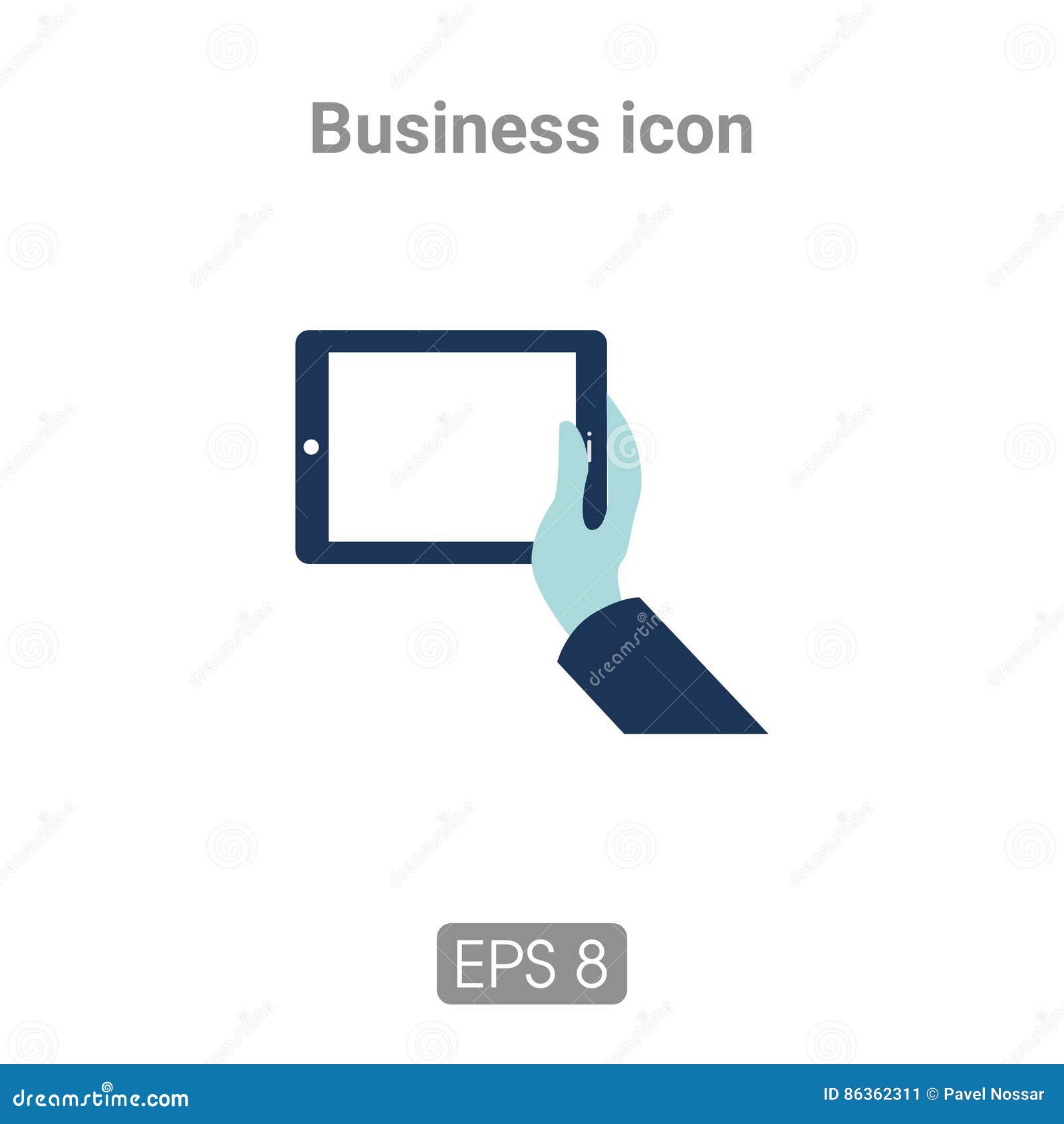 Icon hand with tablet stock illustration. Illustration of smart - 86362311