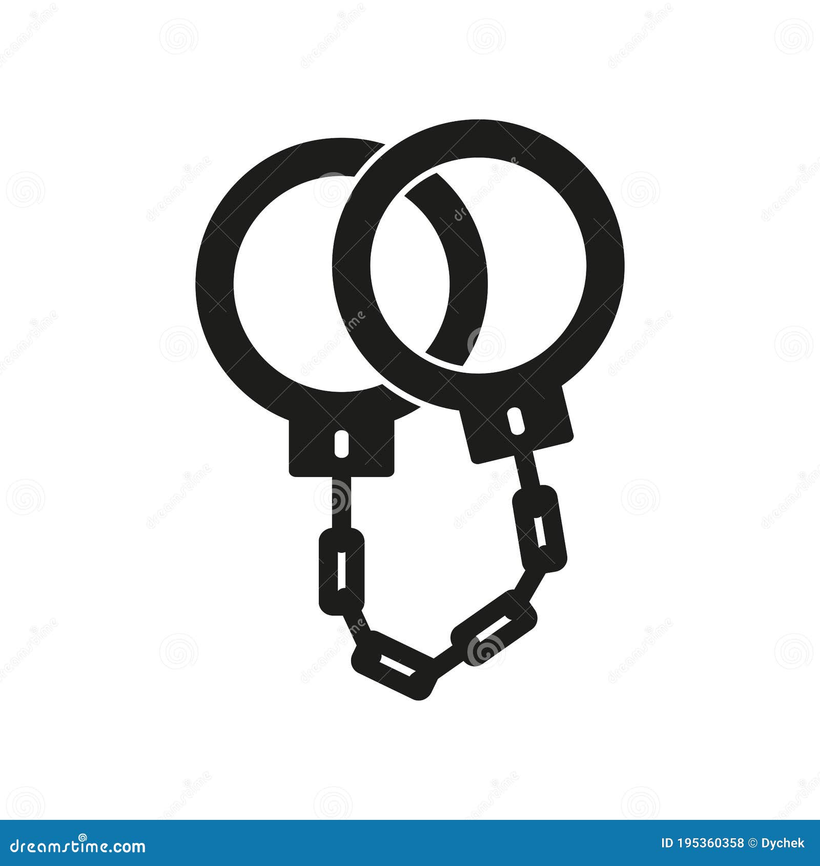 Simple Handcuffs, Manacle Line Icon. Symbol And Sign Vector ...