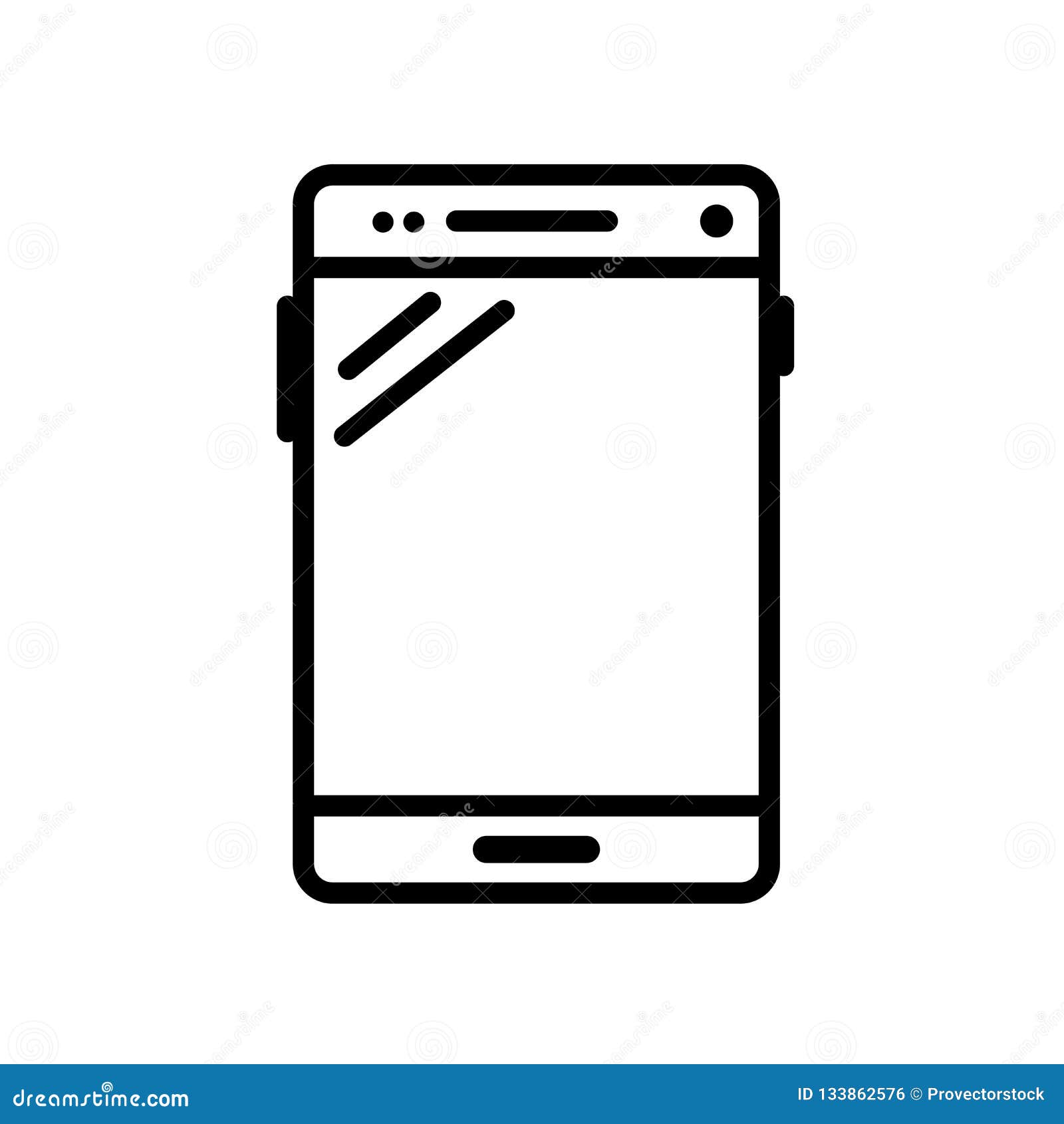 Icon Handphone Isolated On White Background. Cartoon Vector ...