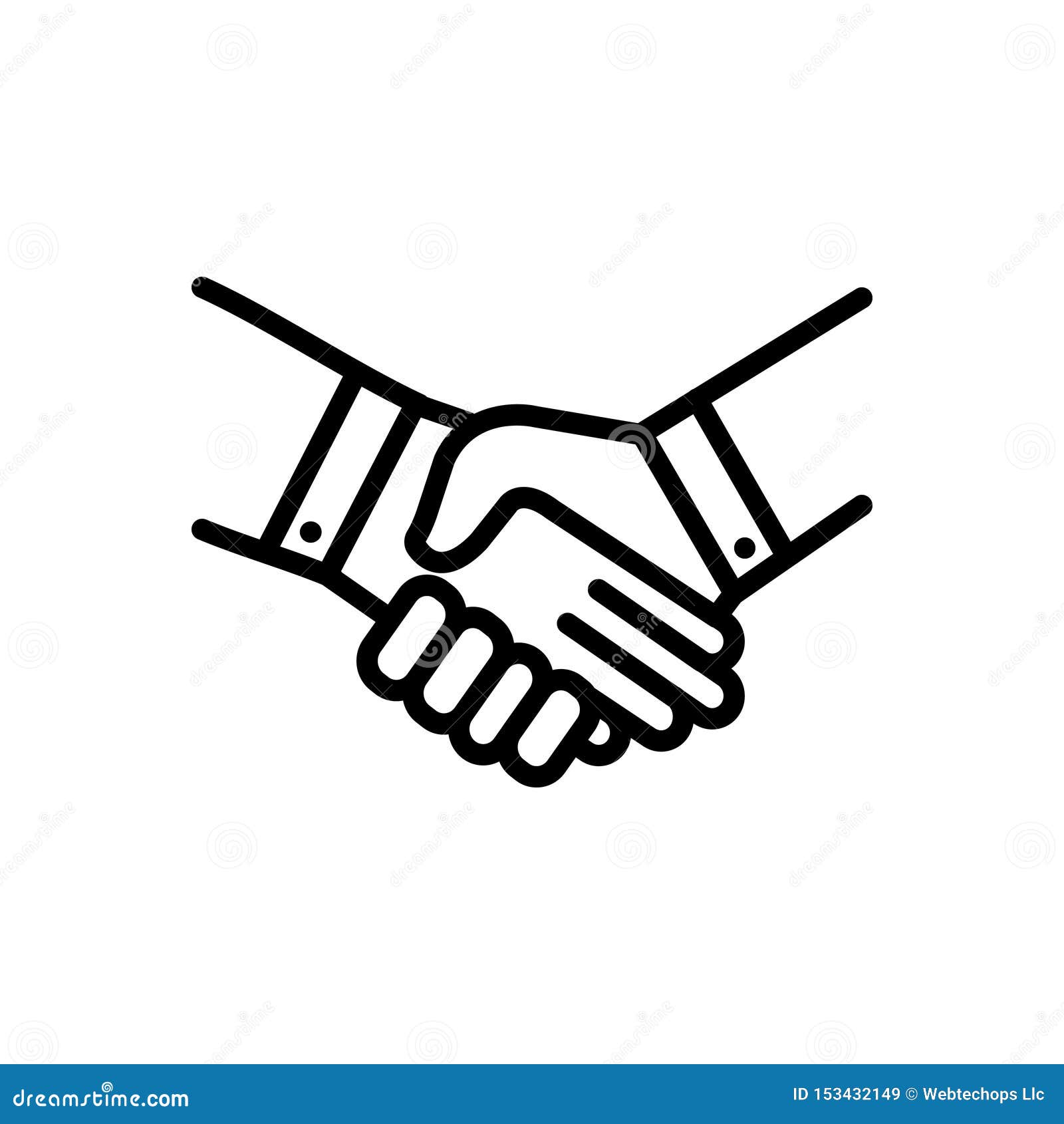 Black Line Icon for Handshake, Deal and Pledge Stock Vector ...