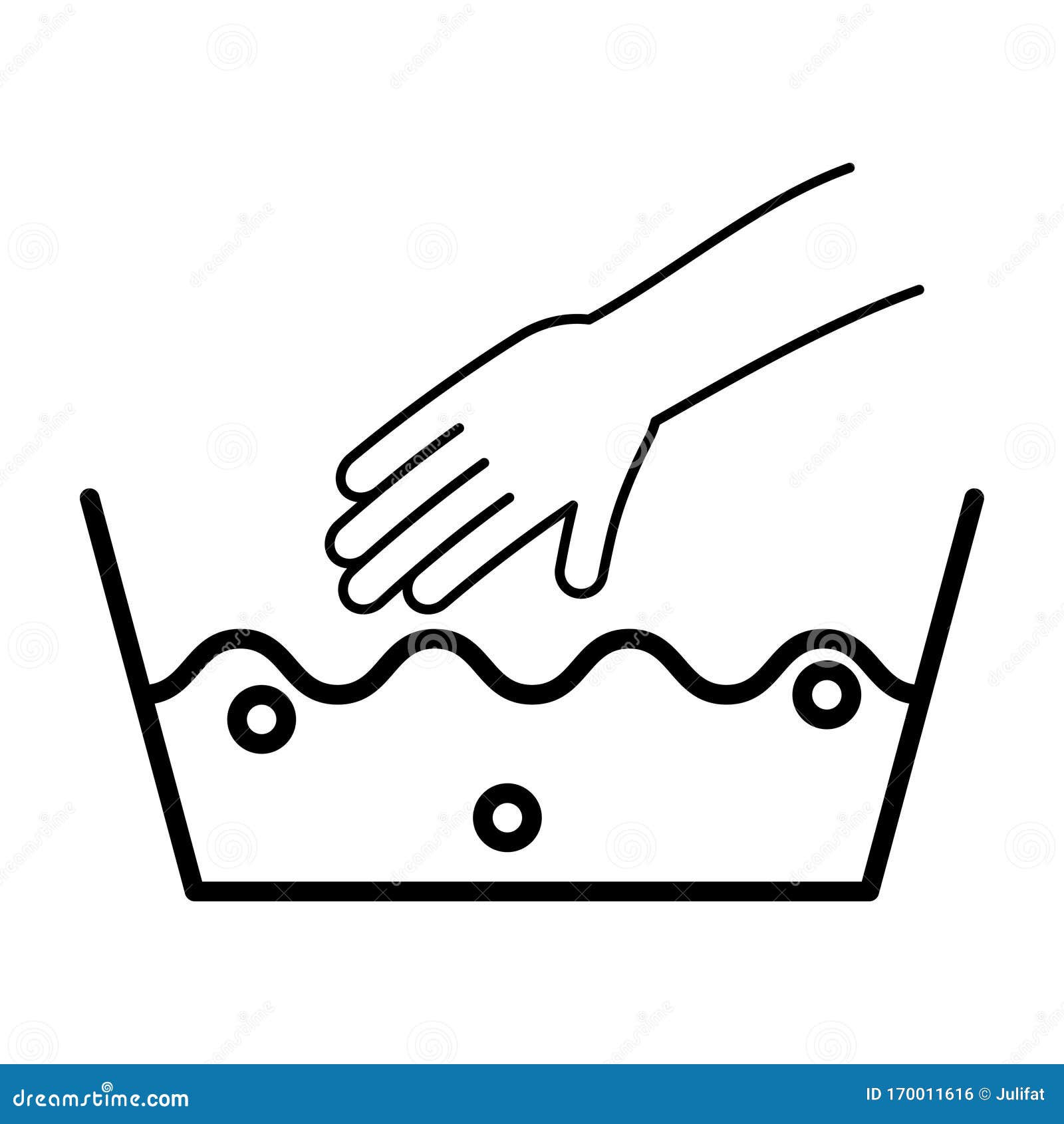Handwash Symbol. Icon. Vector. Editable Thin Line Stock Illustration ...