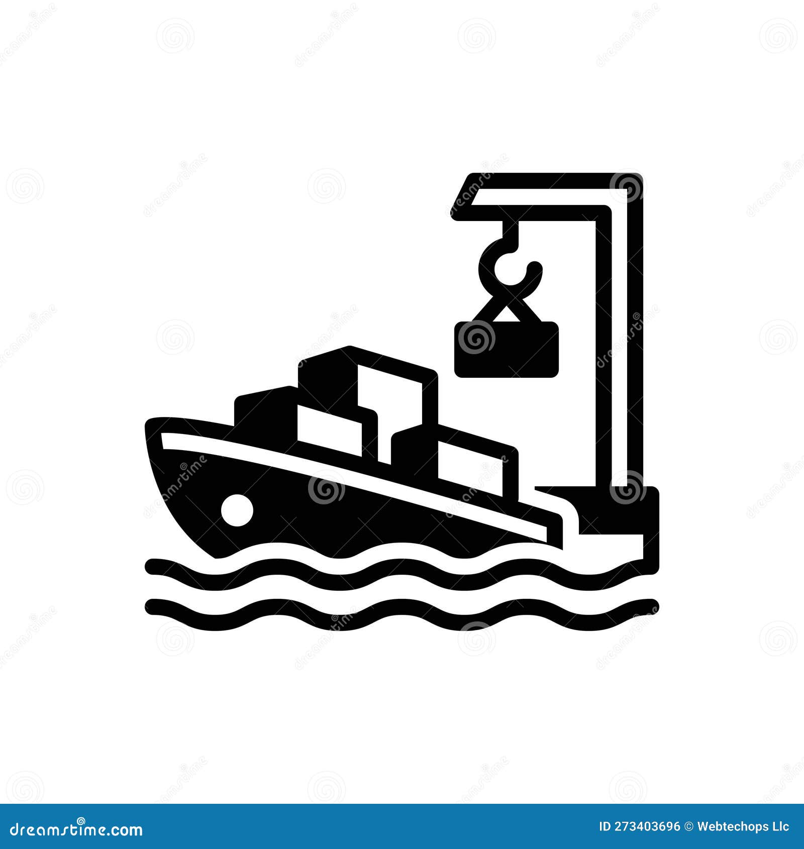Black Solid Icon for Harbour, Port and Transport Stock Vector ...