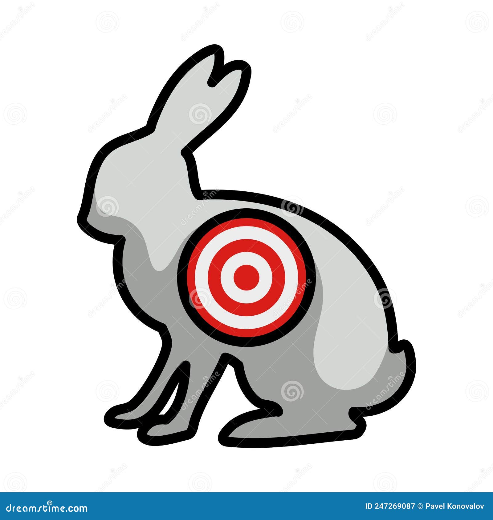 Icon of Hare Silhouette with Target Stock Vector - Illustration of bold ...