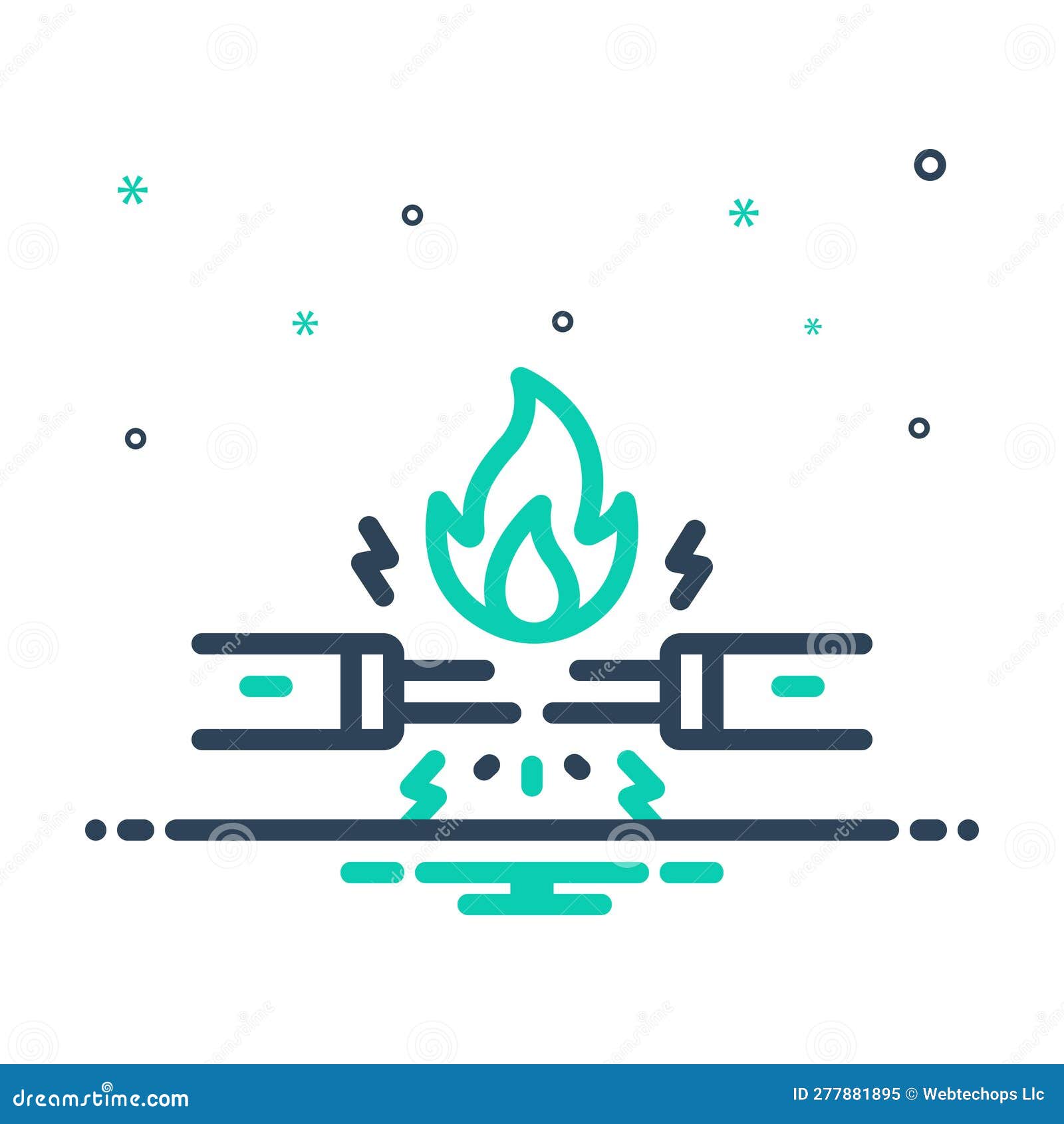 Mix Icon for Hazardous, Dangerous and Circuit Stock Vector ...