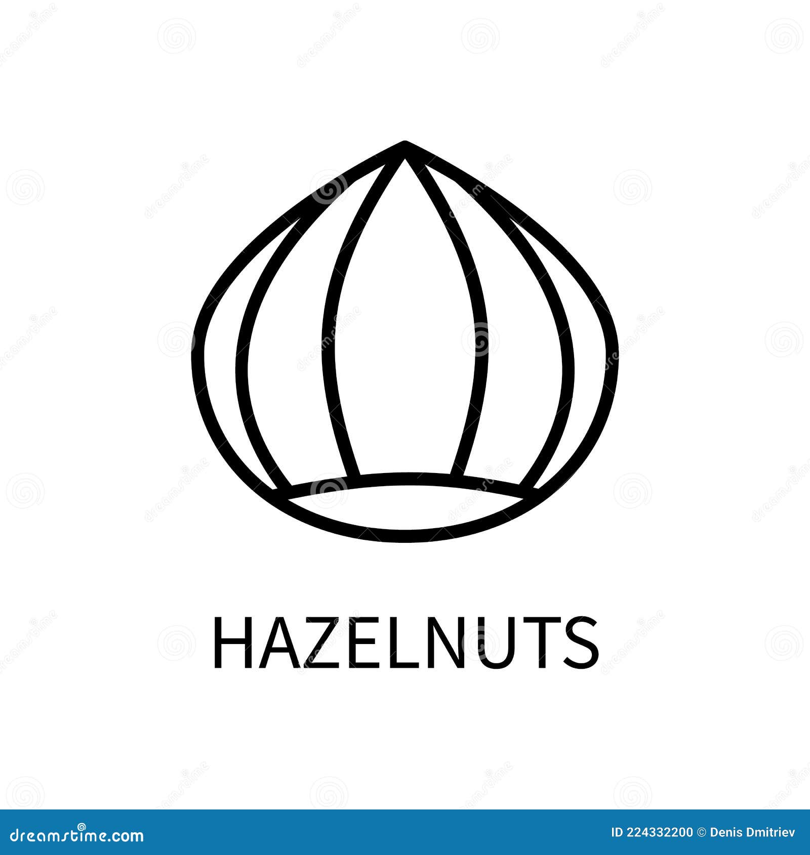 Icon of the Hazelnut Line in a Simple Style. a Source of Milk of ...