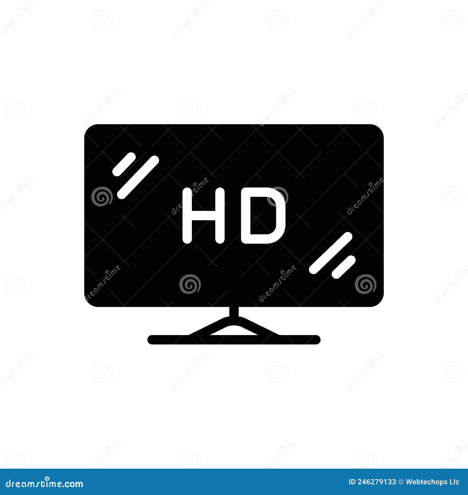 Black Solid Icon for Hd, Monitor and Electronic Stock Vector ...