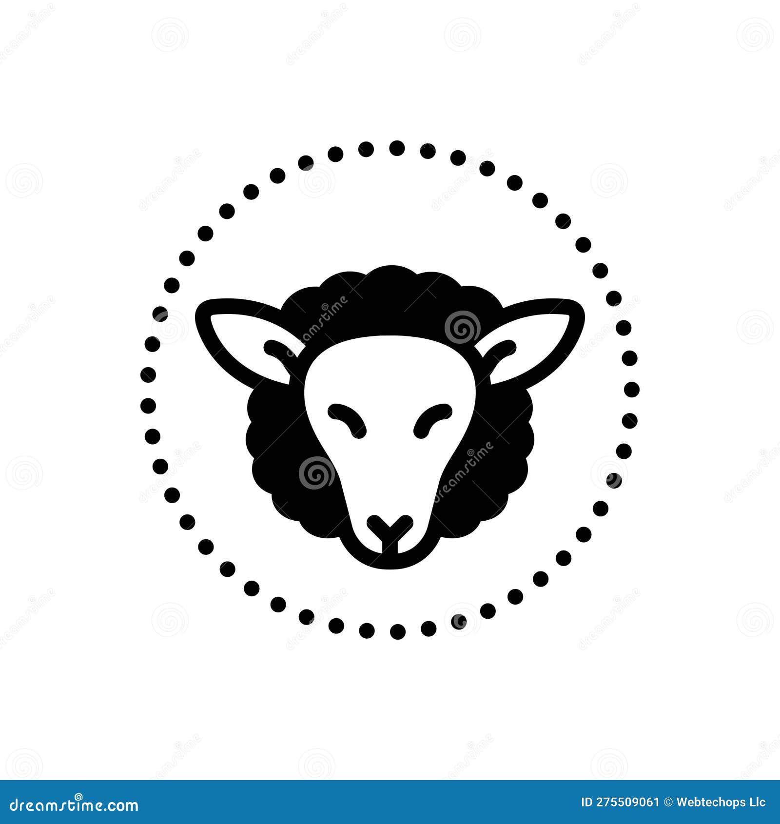 Black Solid Icon for Head, Sheep and Livestock Stock Vector ...
