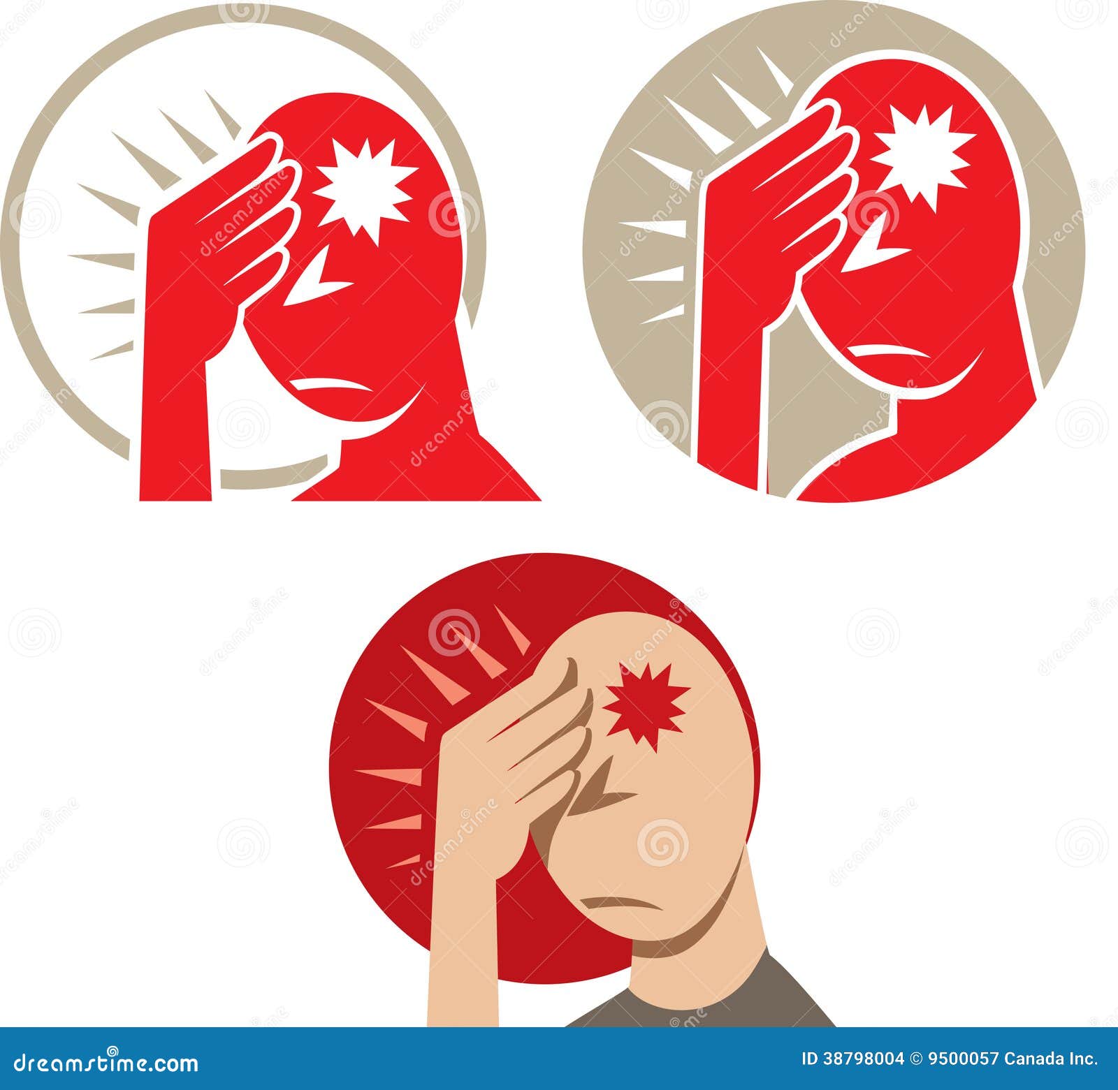 Icon of a Headache or Migraine Stock Illustration - Illustration of ...