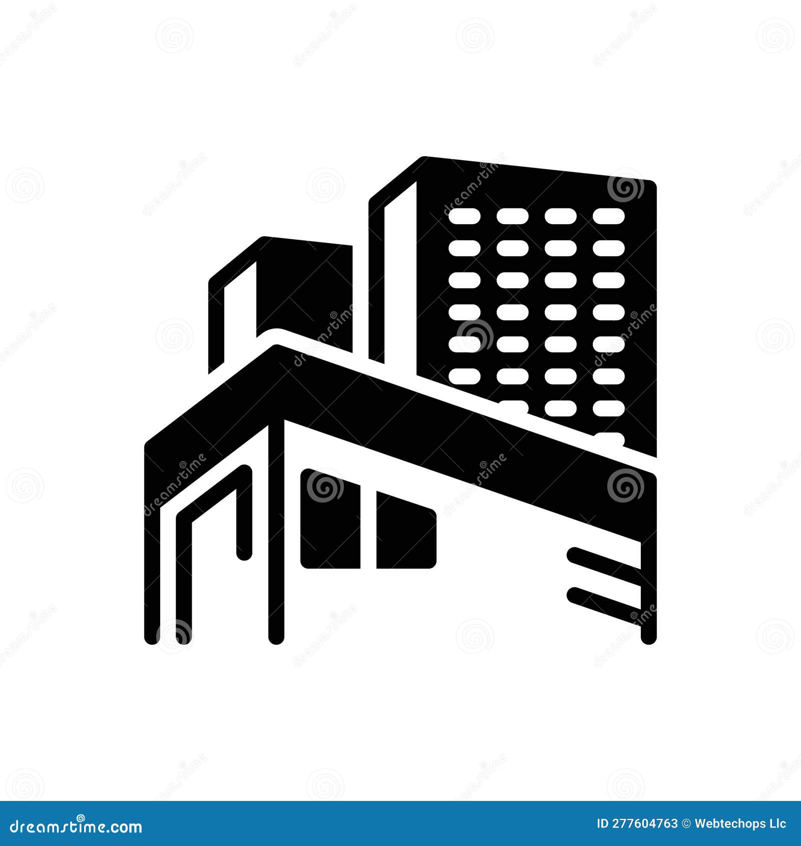 Black Solid Icon for Headquarters, Head Office and Center Stock Vector ...