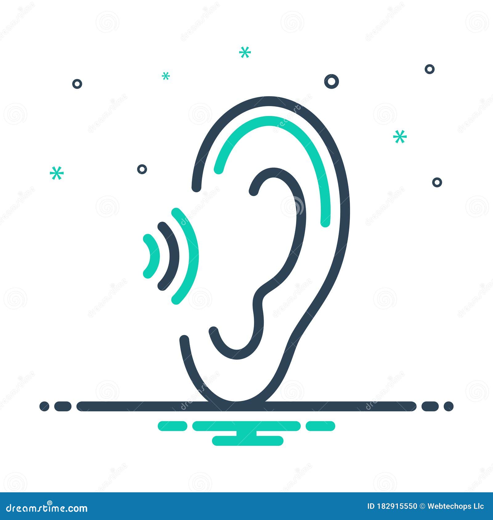 Mix Icon for Hear, Listen and Hark Stock Vector - Illustration of ...
