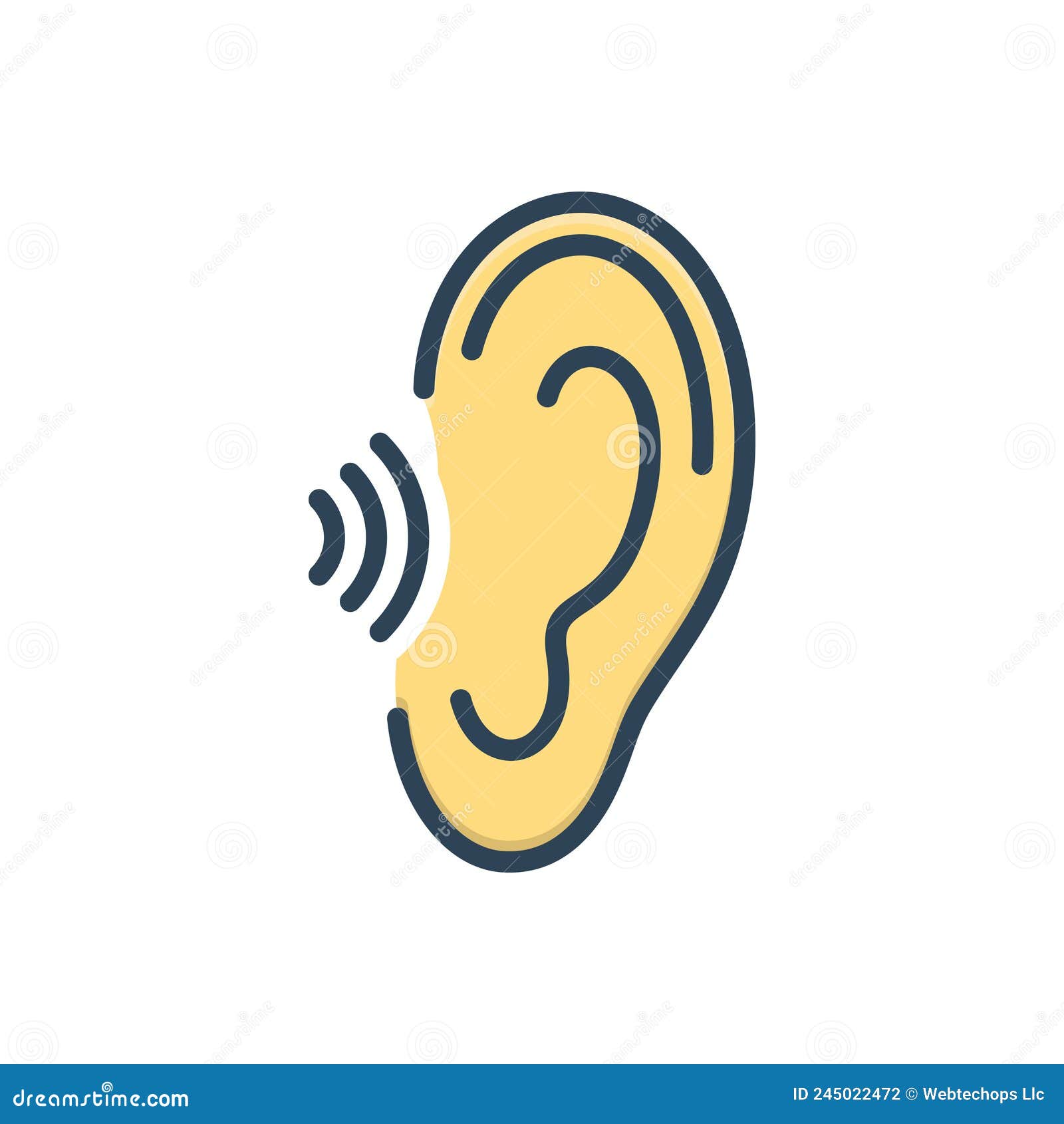 Color Illustration Icon for Hear, Ear and Sound Stock Illustration ...
