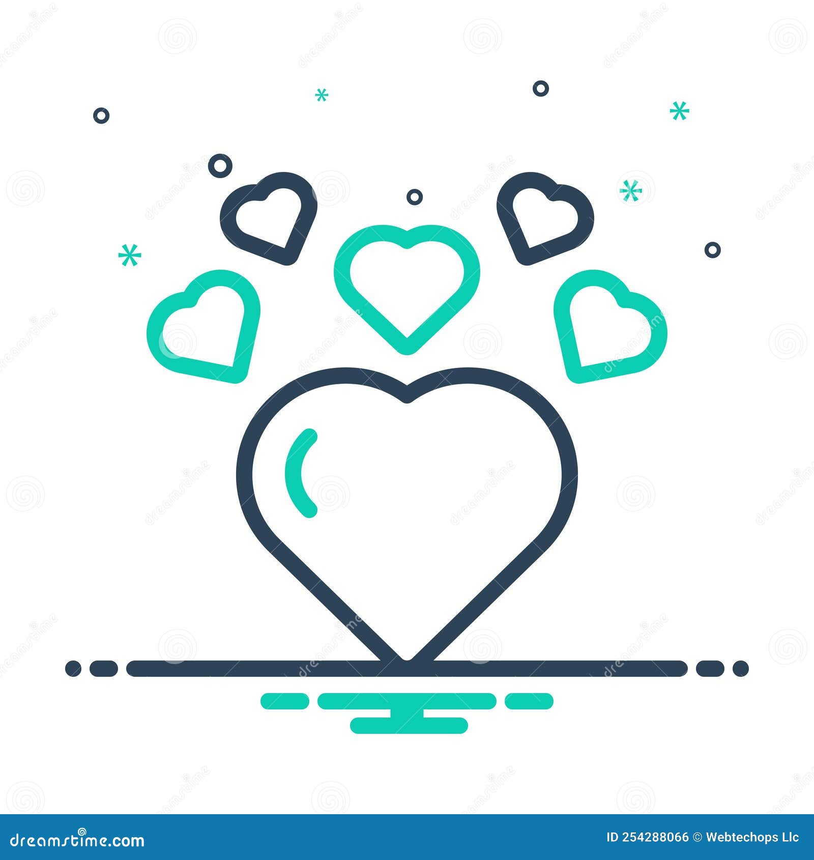 Mix Icon for Heart, Cardiac and Valentine Stock Vector - Illustration ...