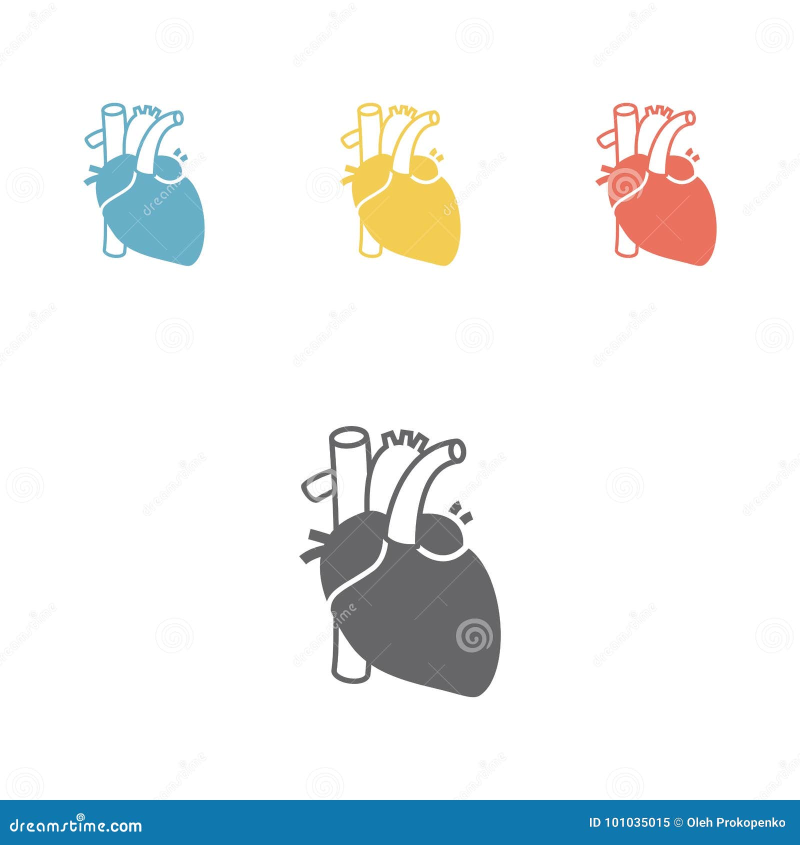 Heart Organ Thin Line Icon. Human Heart With Aorta And Arteries Outline ...