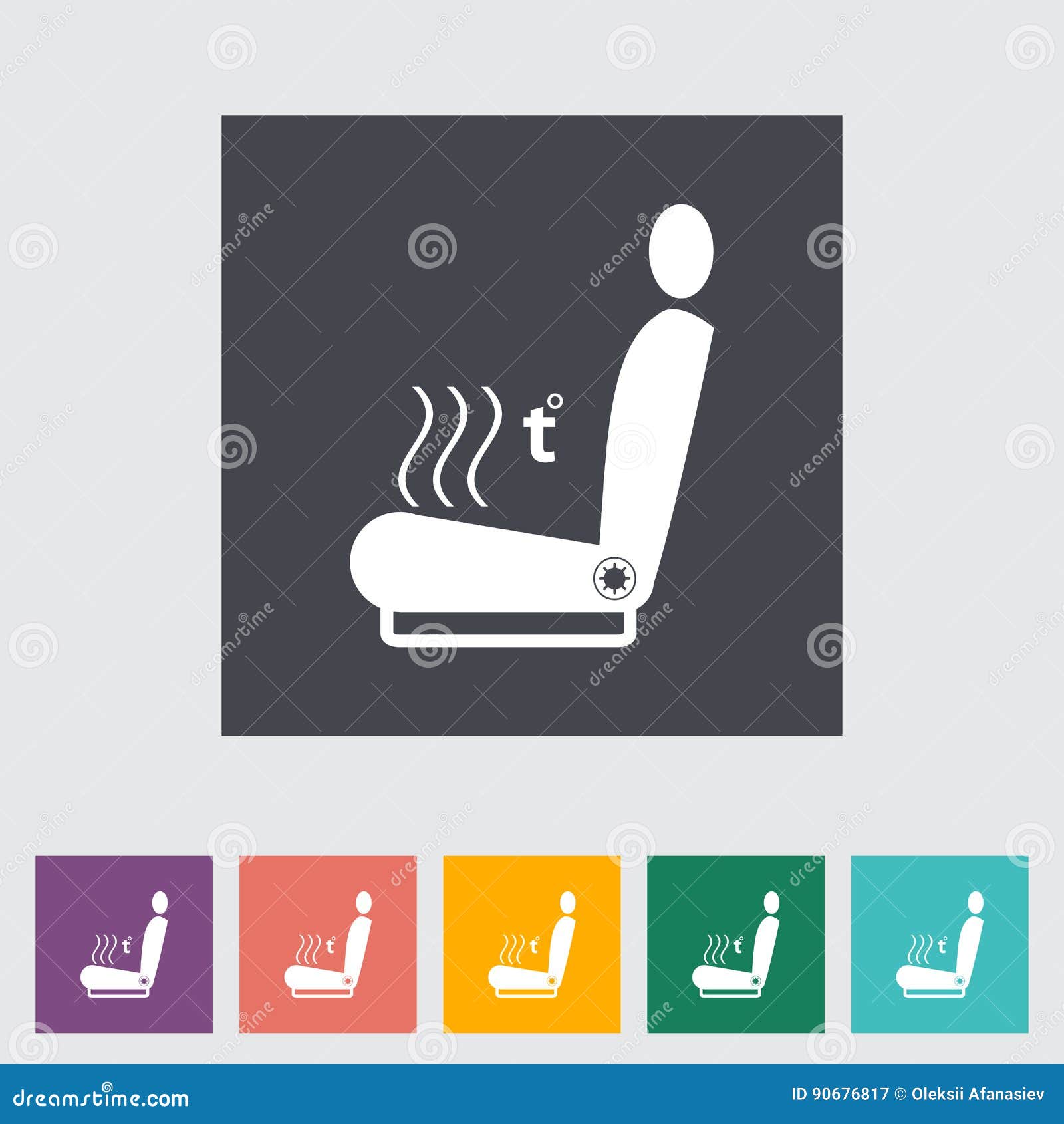 Icon heated seat. stock vector. Illustration of seat - 90676817