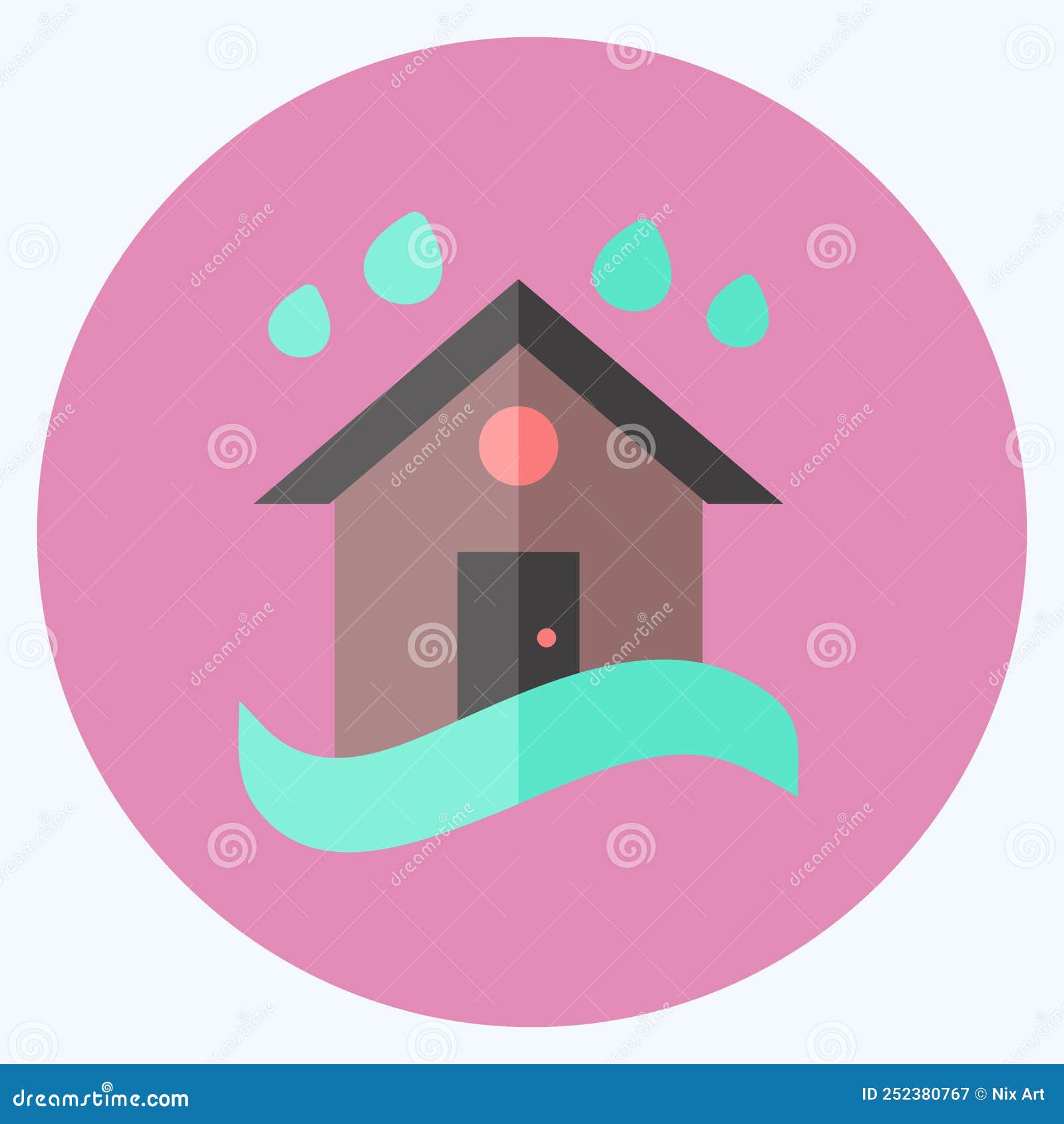 Icon Heavy Rain and Flood. Suitable for Disasters Symbol. Flat Style ...