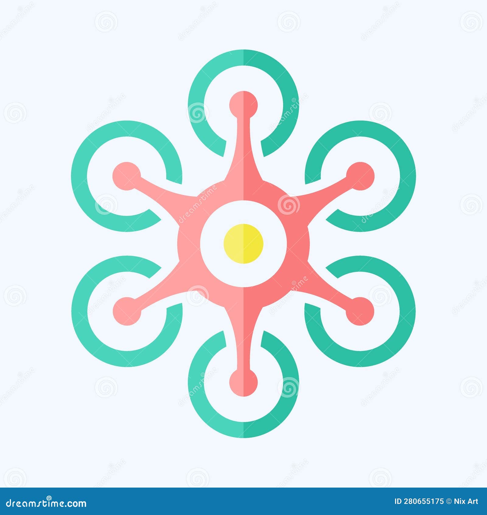 Icon Hexacopter. Related To Drone Symbol. Flat Style. Simple Design ...