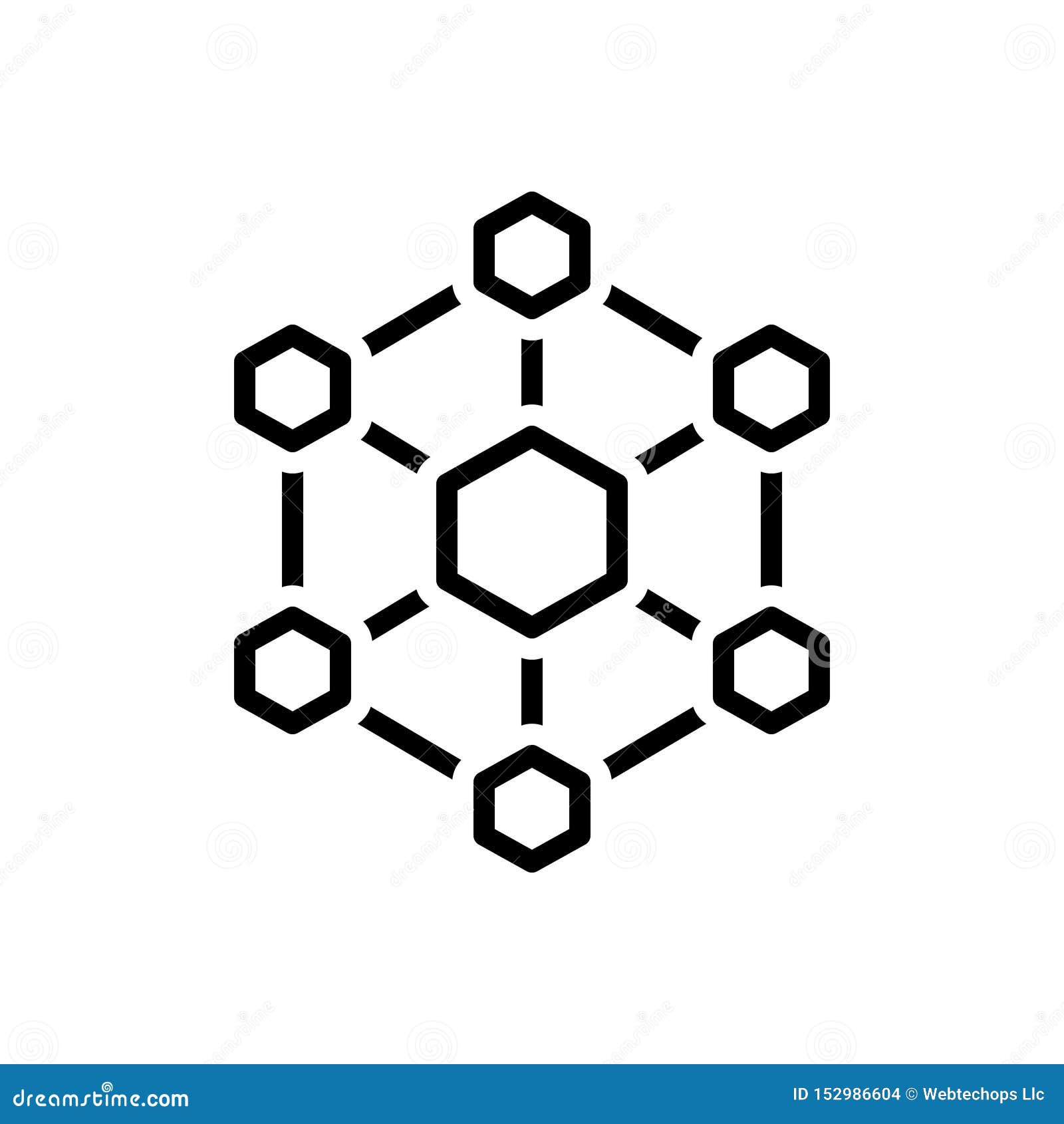 Hexagonal Interconnections Linear Icon. Modern Outline Hexagonal ...