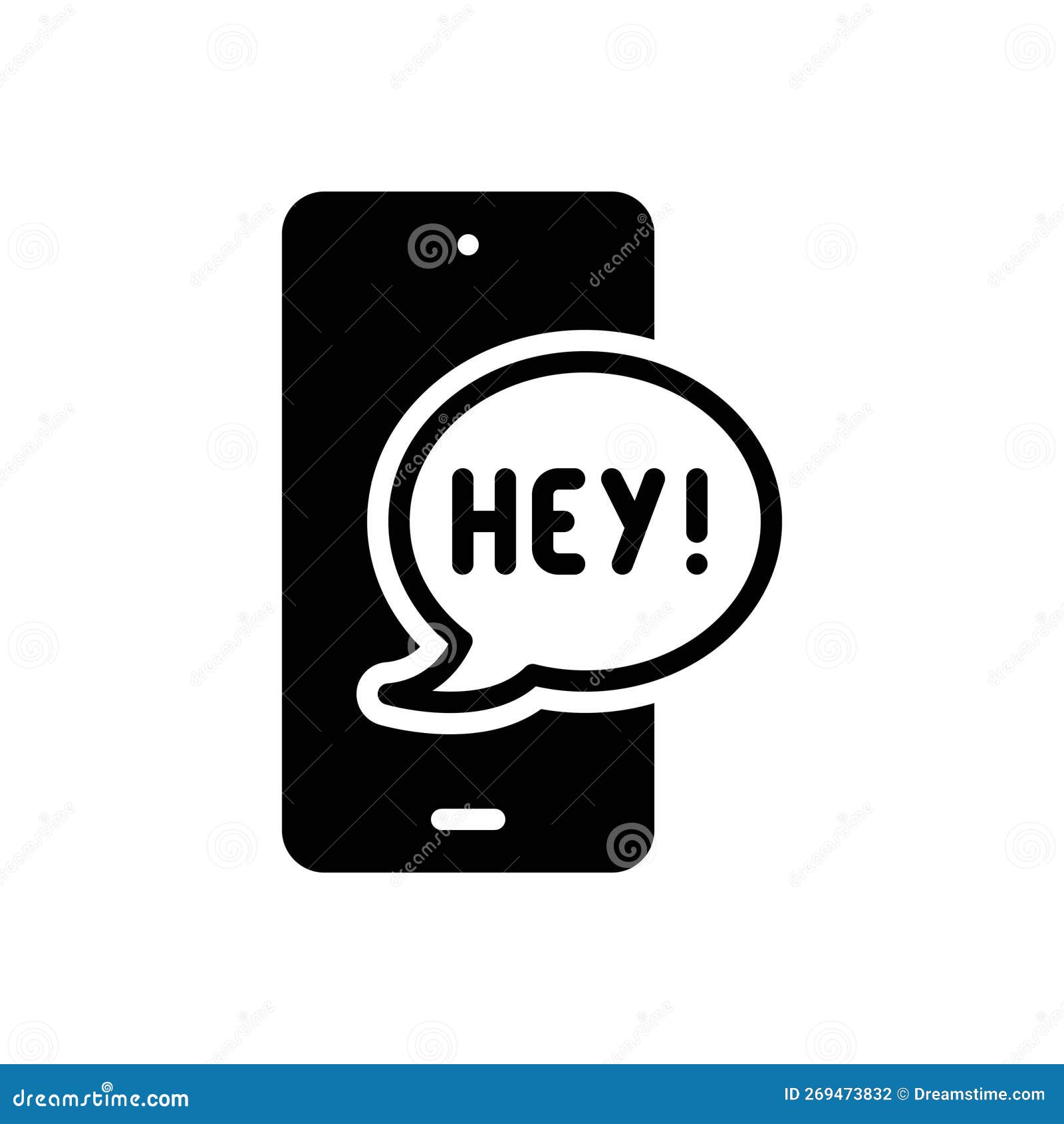 Black Solid Icon for Hey, Hello and Speech Stock Vector - Illustration ...