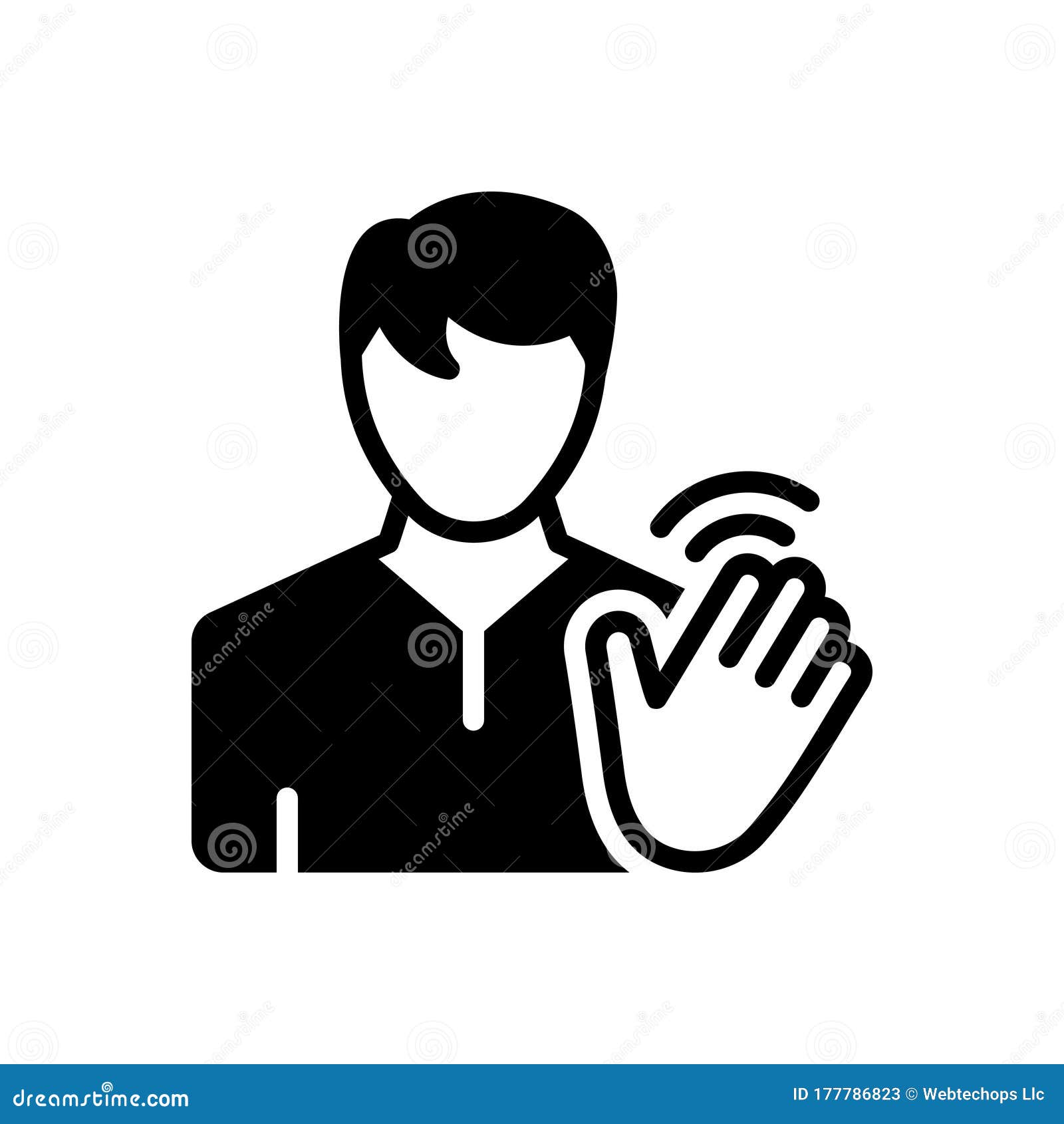 Black Solid Icon for Hi, Hello and Bye Stock Vector - Illustration of ...