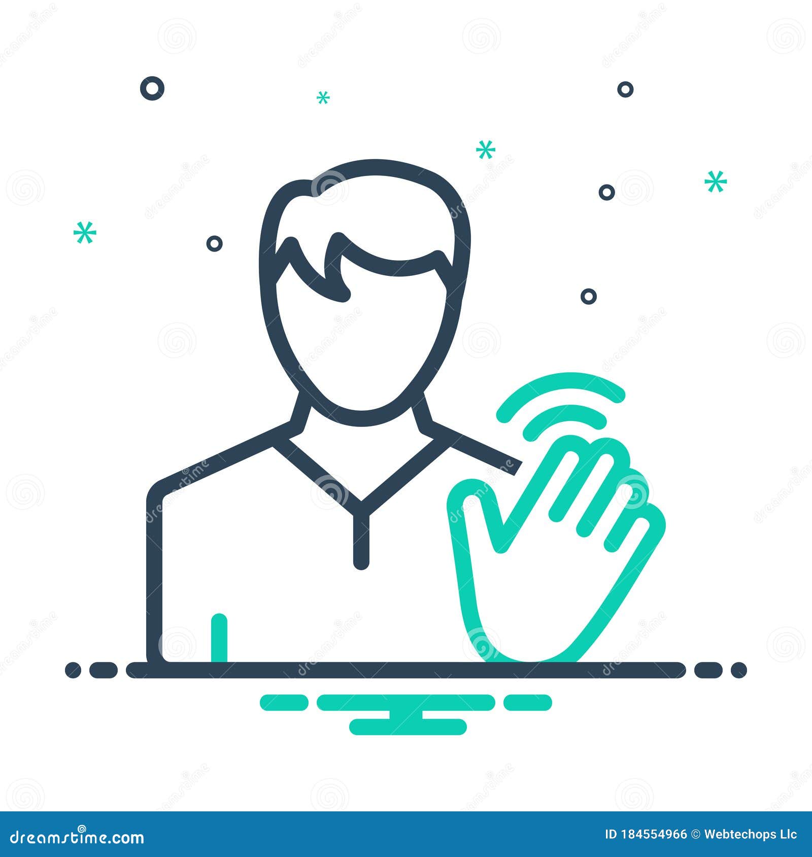 Mix Icon for Hi, Bye Bye and Person Stock Vector - Illustration of ...