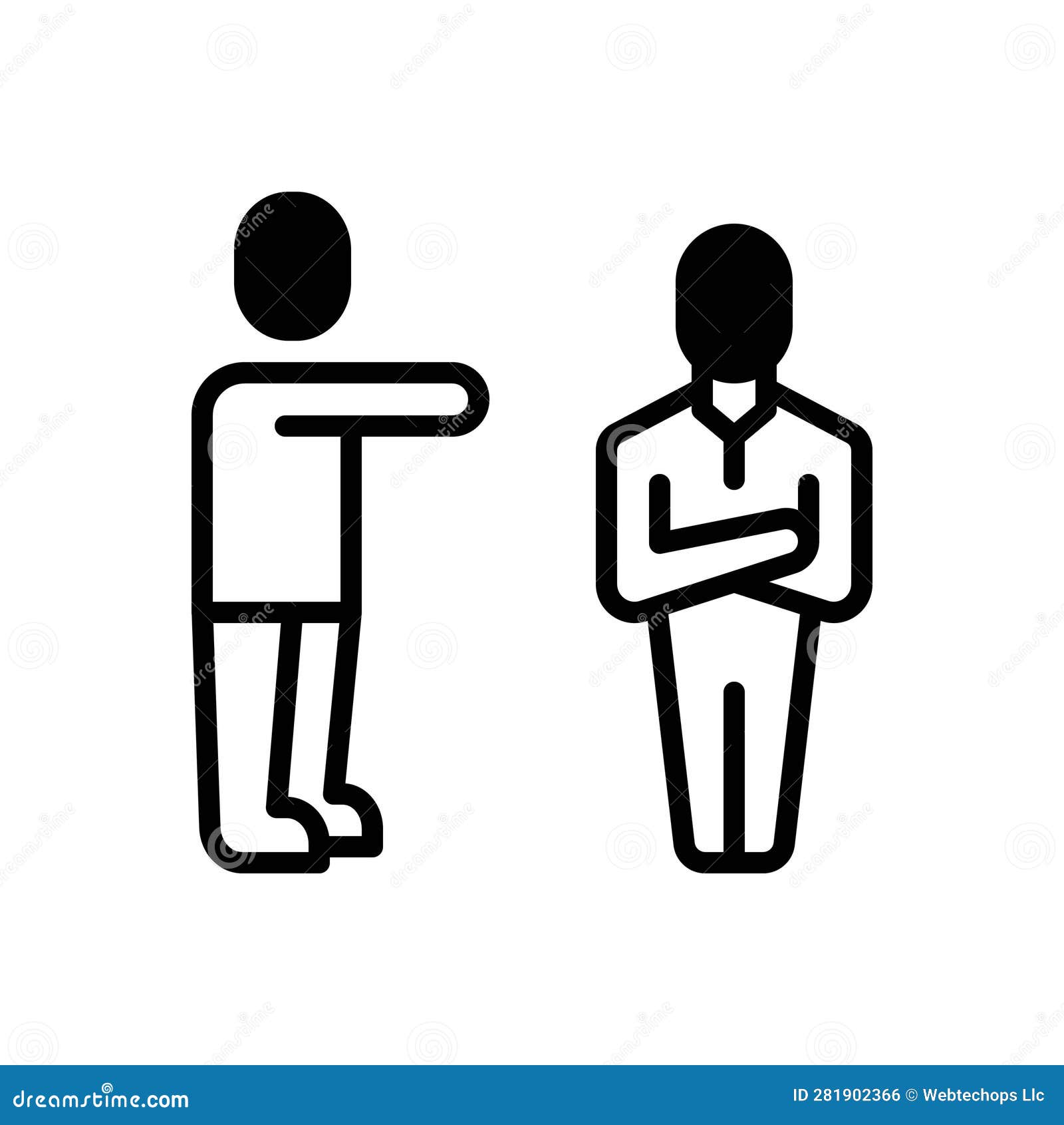 Black Solid Icon for Him, Blaming and People Stock Illustration ...