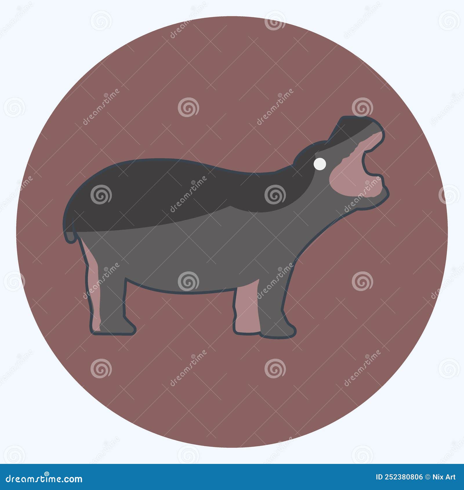Icon Hippo. Suitable for Animal Symbol. Flat Style. Simple Design ...