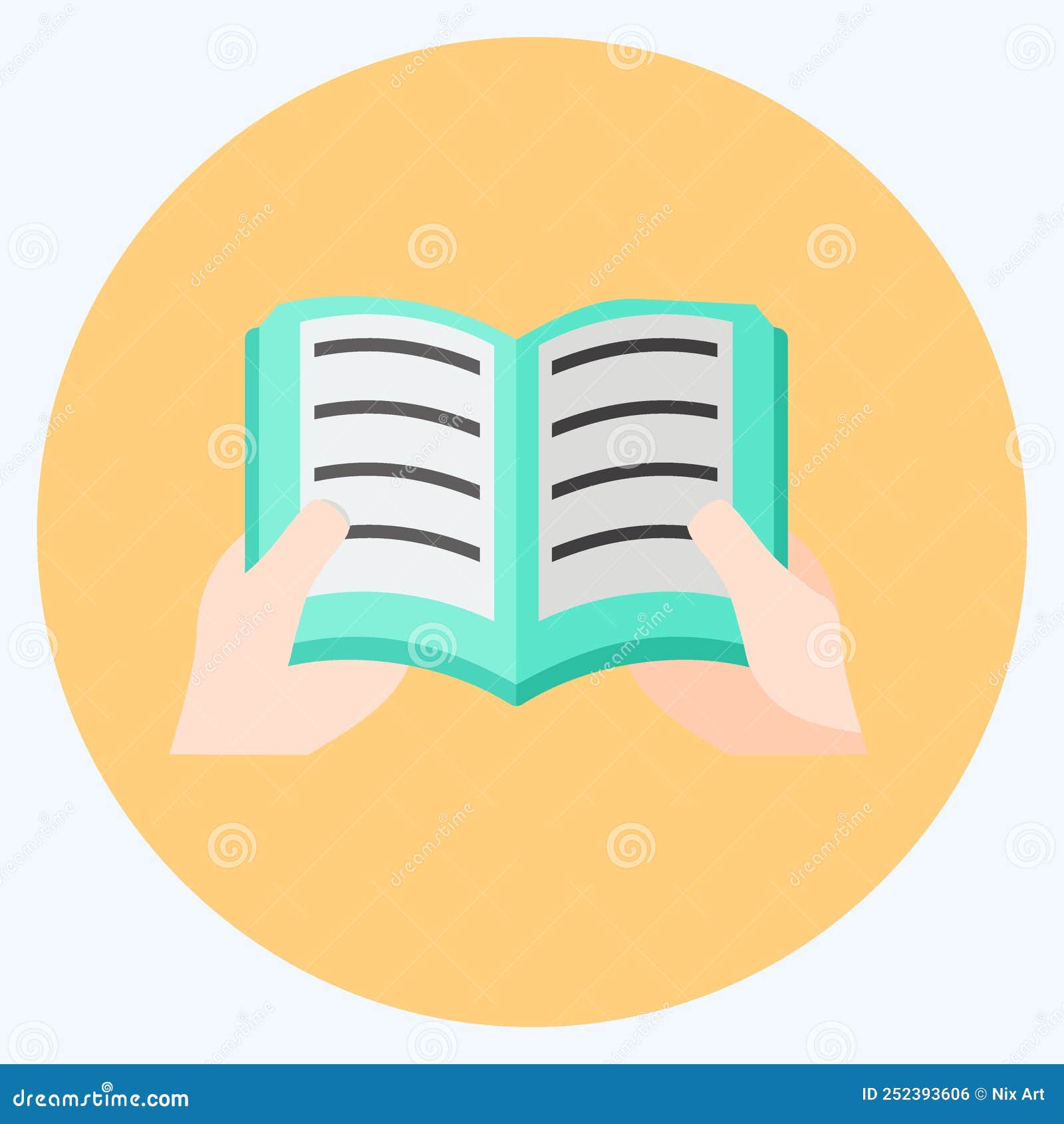 Icon Holding Book. Suitable for Hand Actions Symbol. Flat Style. Simple ...