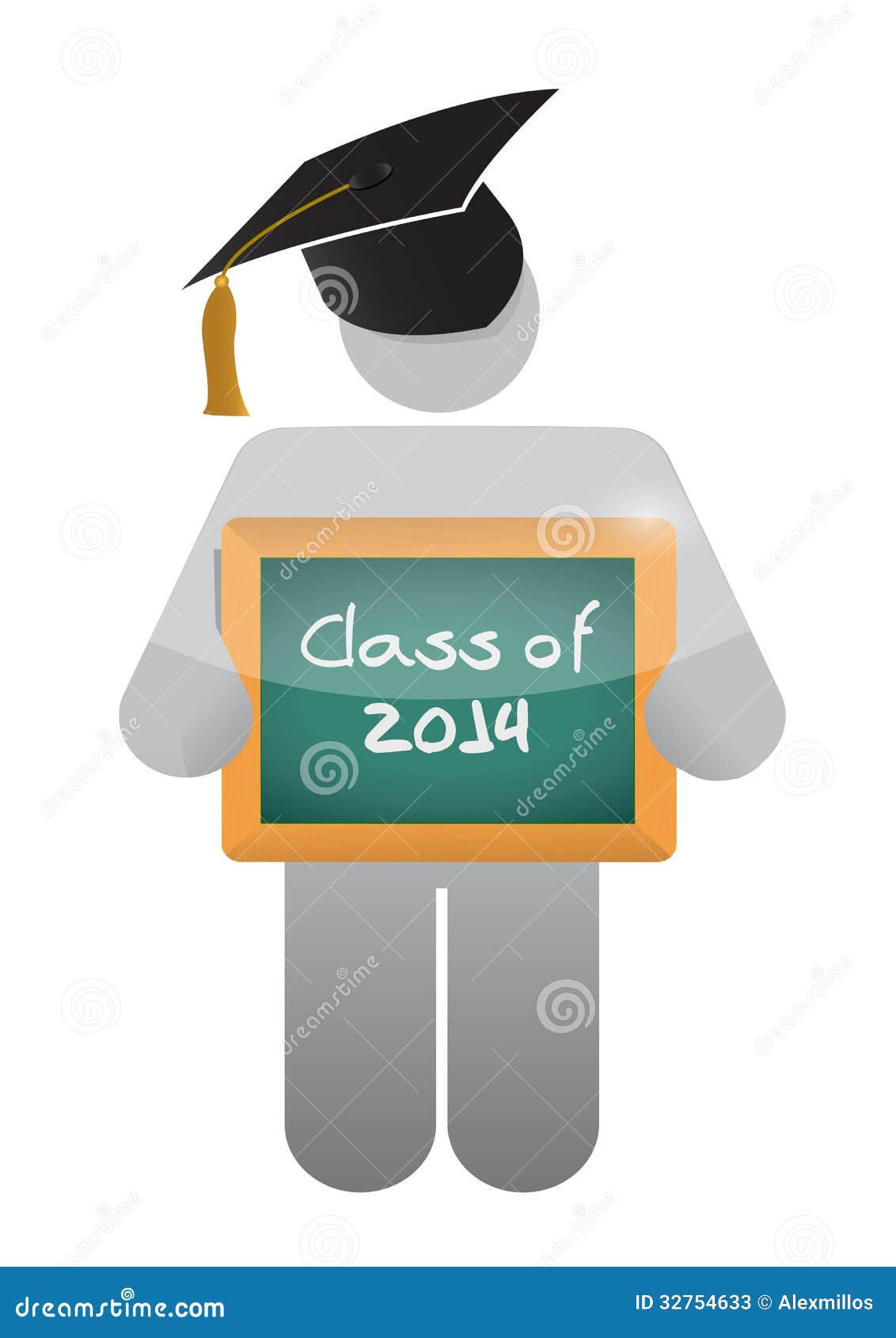 Icon Holding a Class of 2014 Chalkboard. Stock Illustration ...