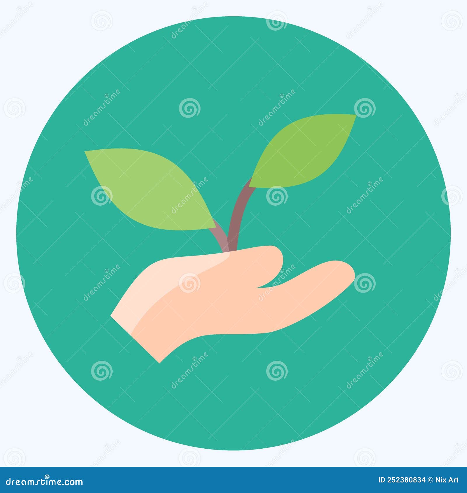 Icon Holding Plants. Suitable for Spring Symbol. Flat Style. Simple ...