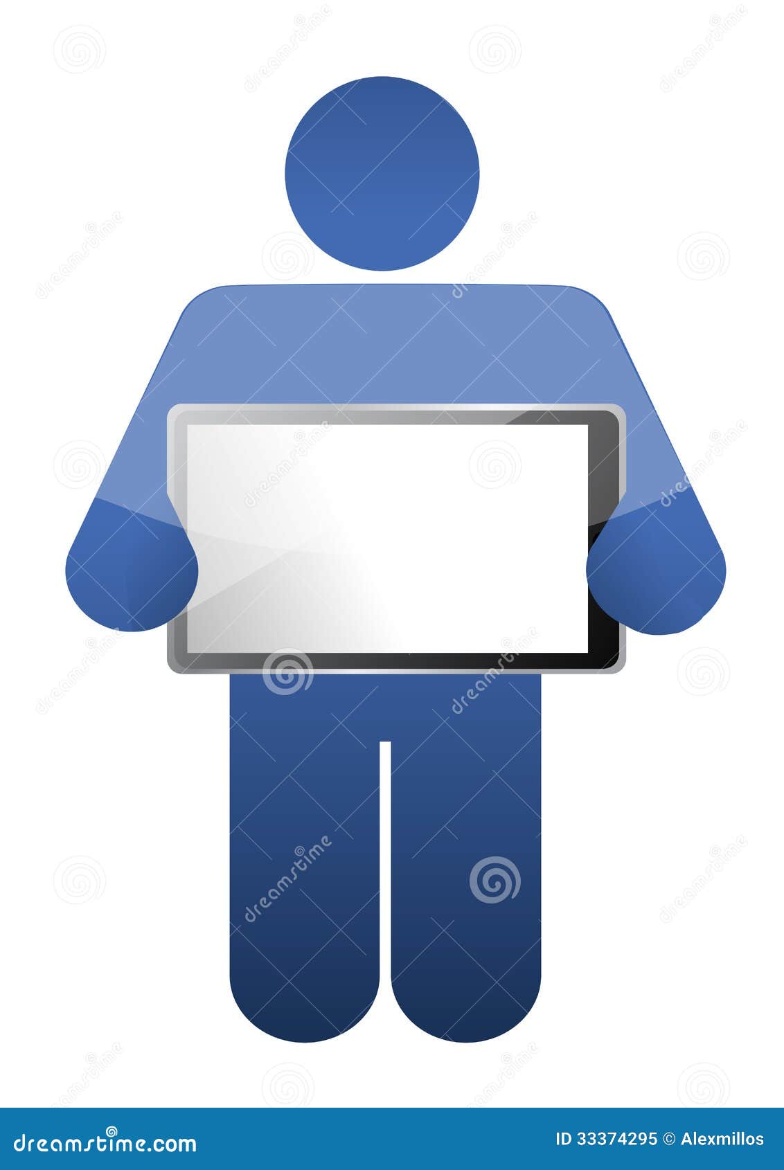 Icon Holding a Tablet. Illustrations Design Stock Illustration ...