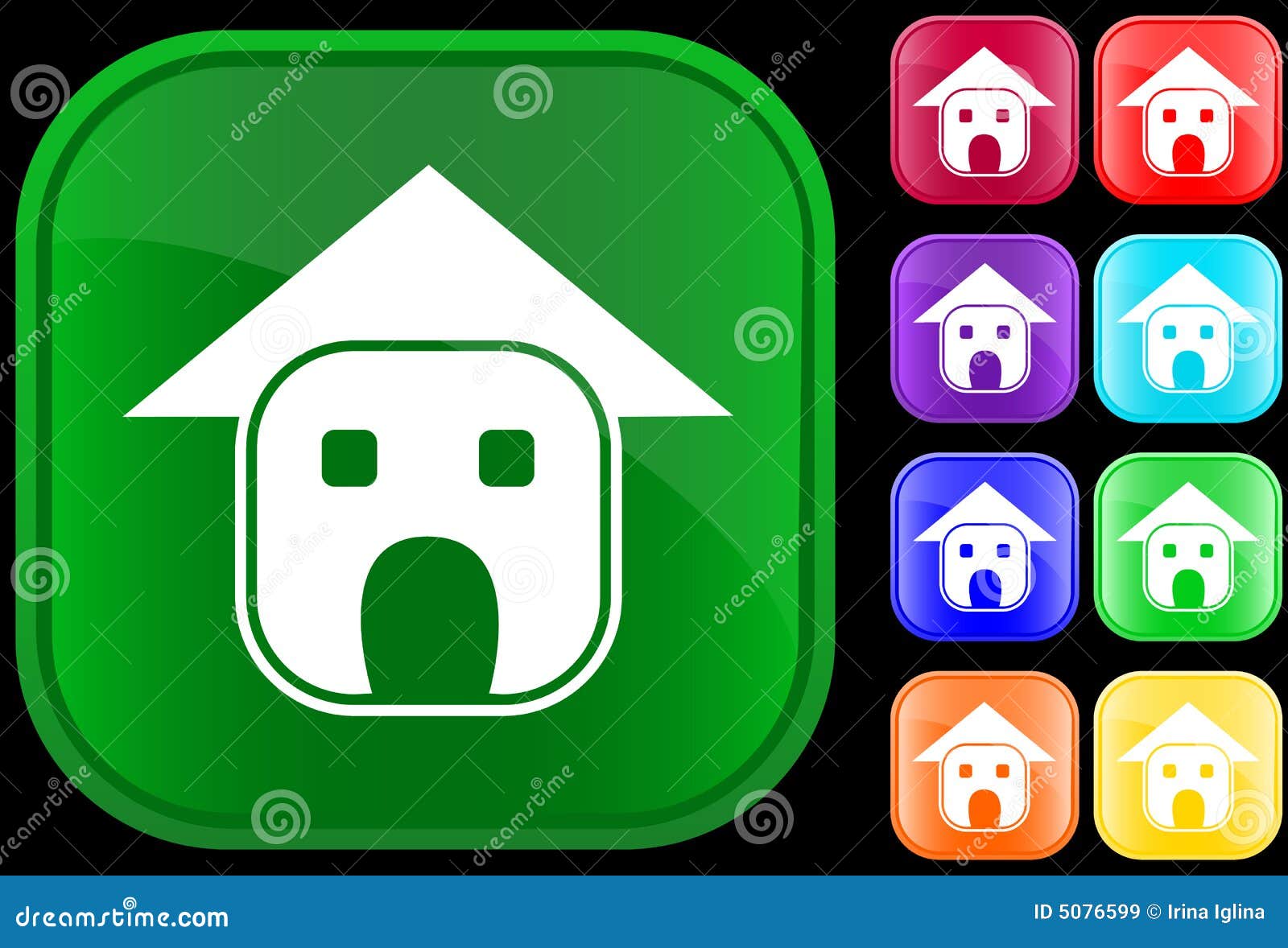 Icon of home stock vector. Illustration of browser, orange - 5076599