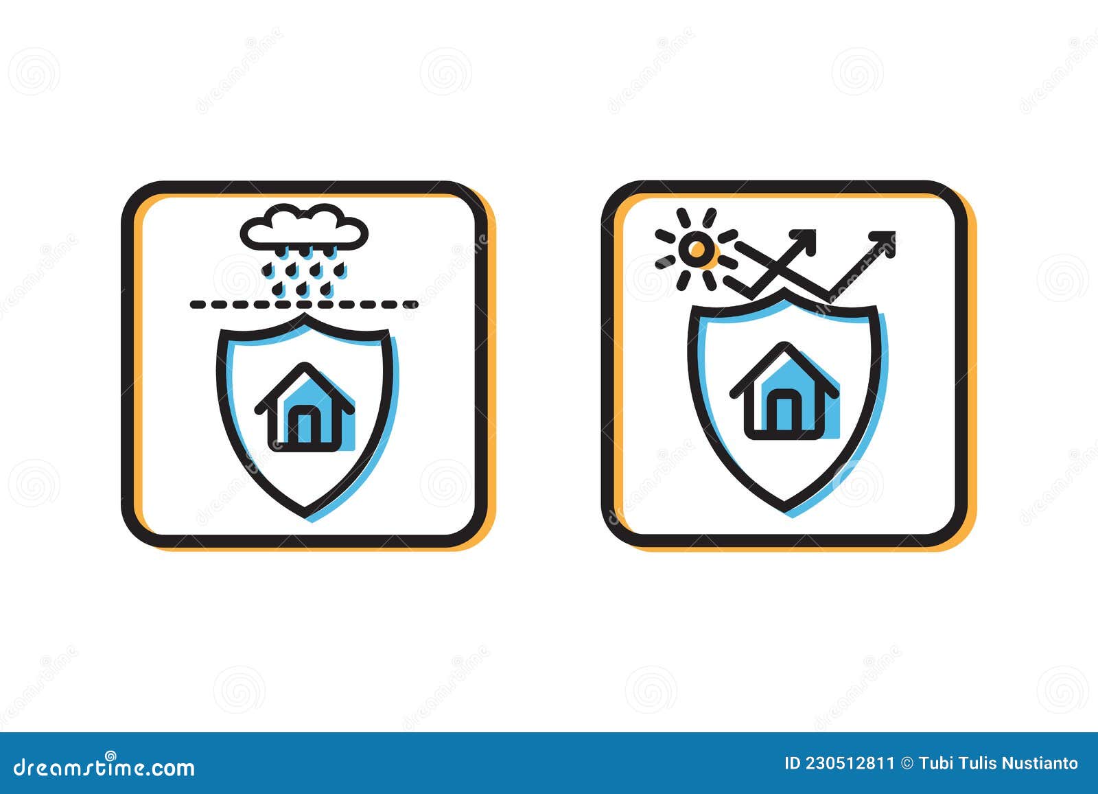 Icon Protect Building or House from Extreme Weather, Rainy and Solar ...