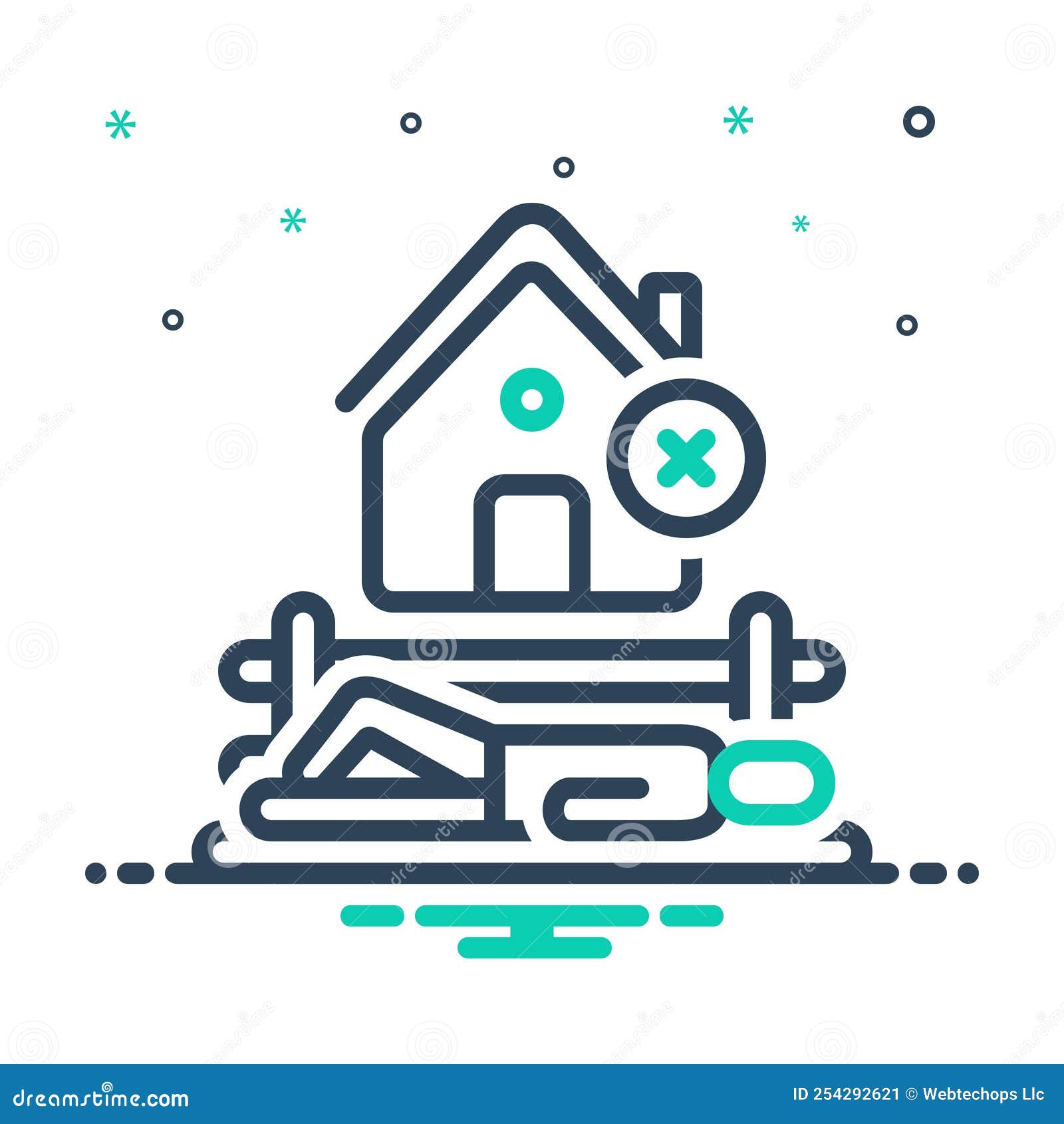 Mix Icon for Homeless, Unsheltered and Itinerant Stock Illustration ...