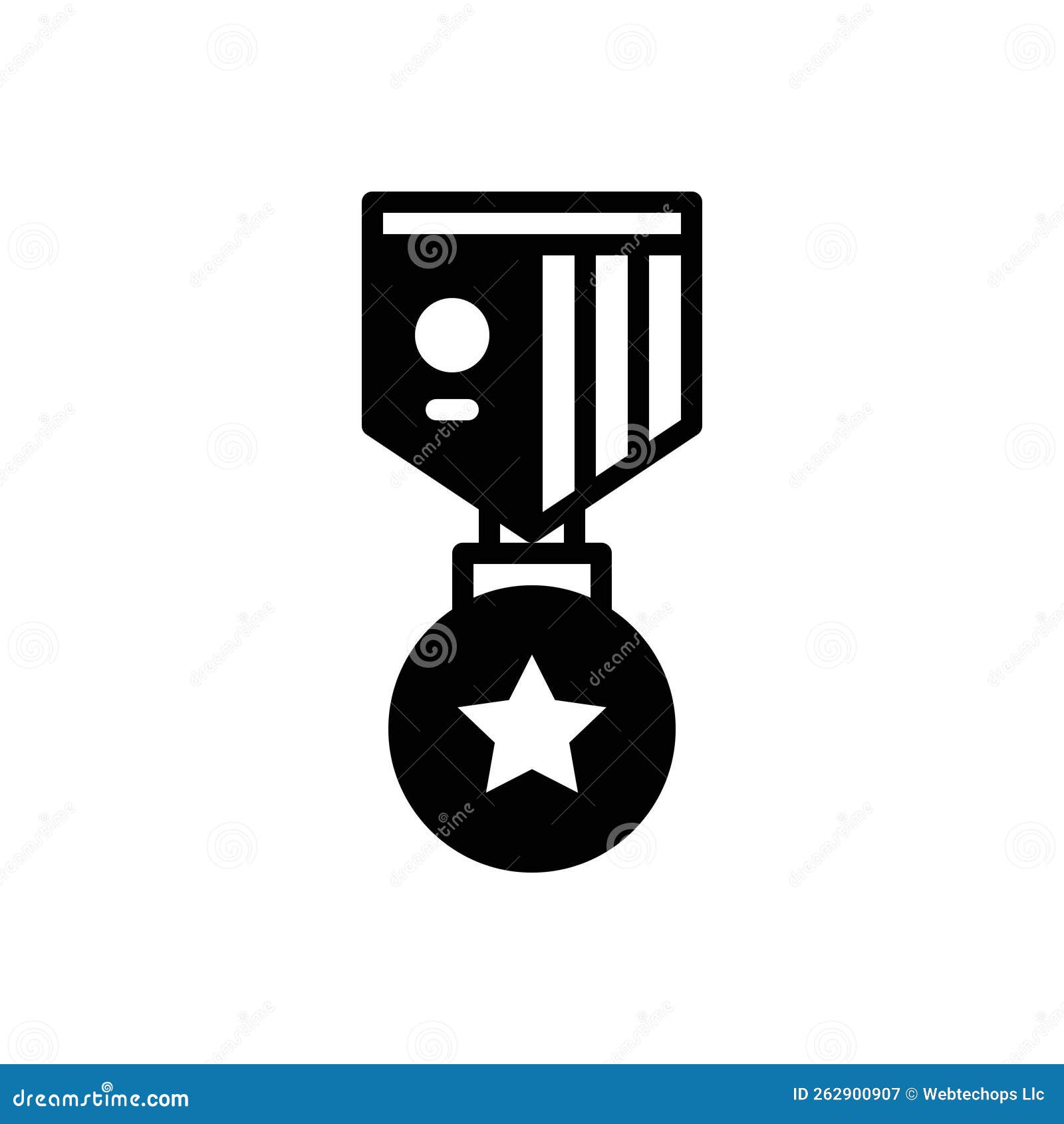 Black Solid Icon for Honor, Reward and Medal Stock Illustration ...