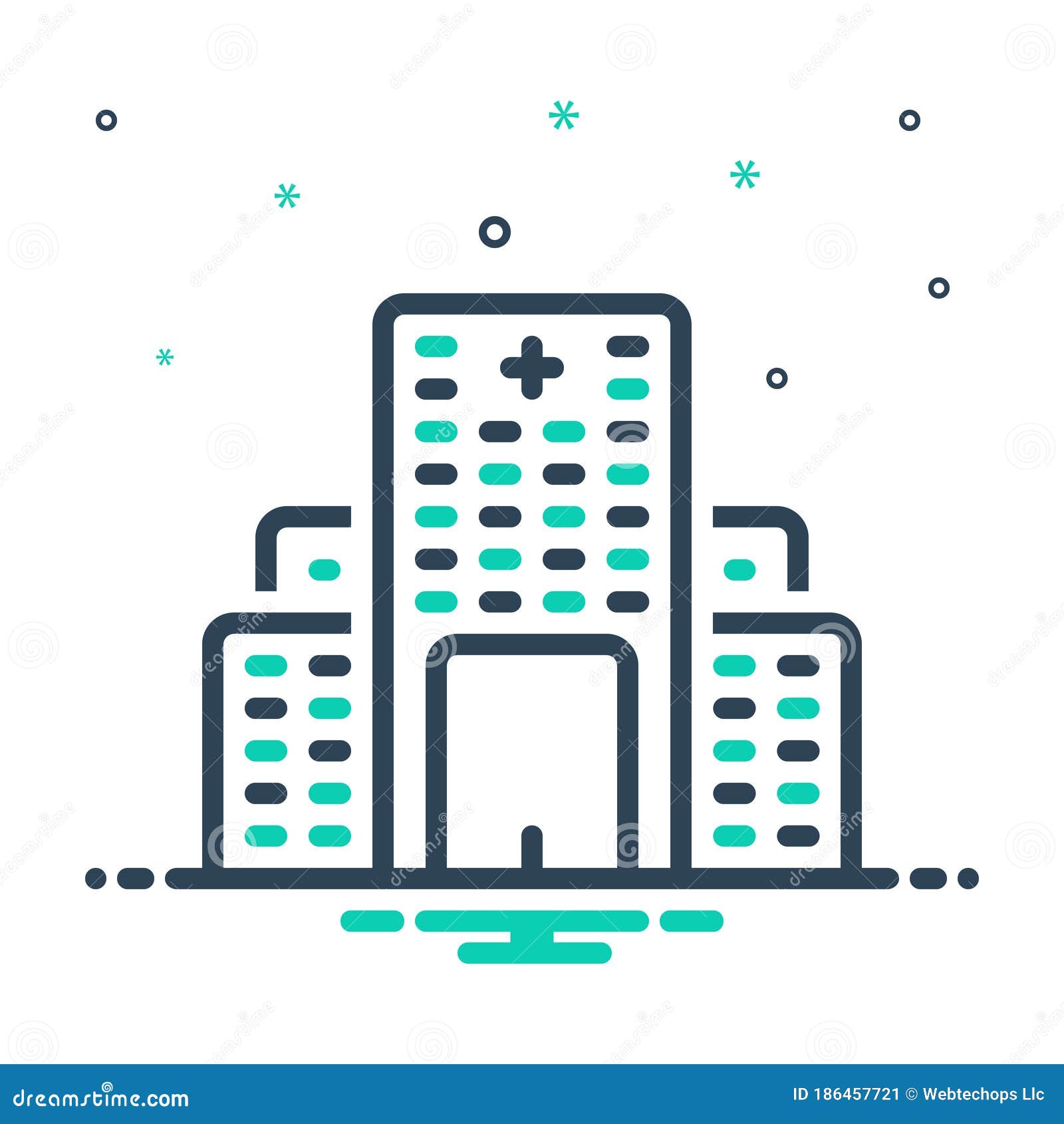 Mix Icon for Hospital, Asylum and Clinic Stock Vector - Illustration of ...