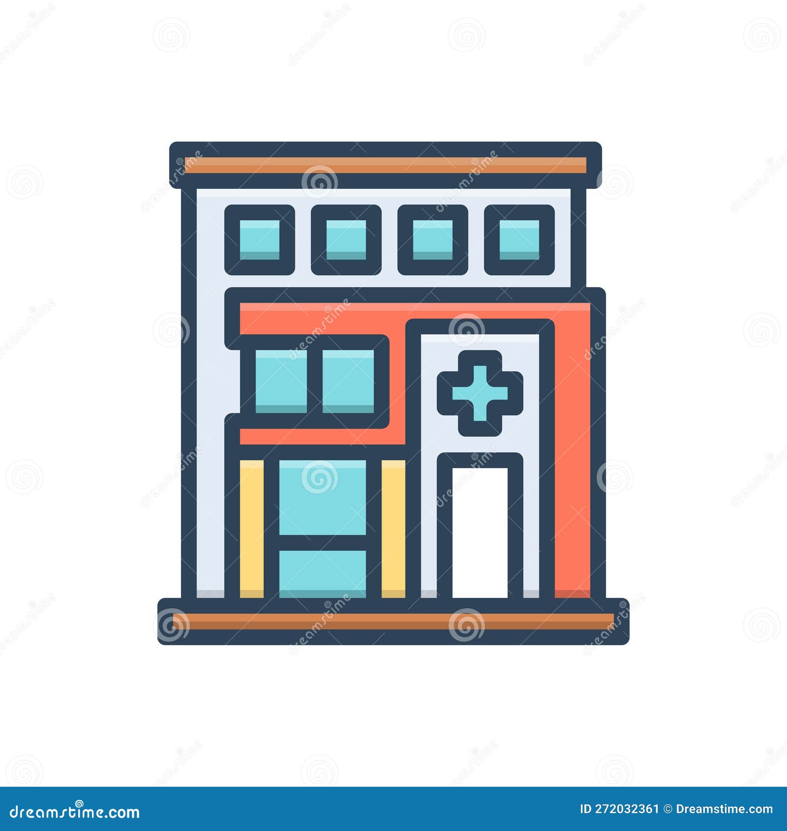 Color Illustration Icon for Hospital, Asylum and Medical Stock ...