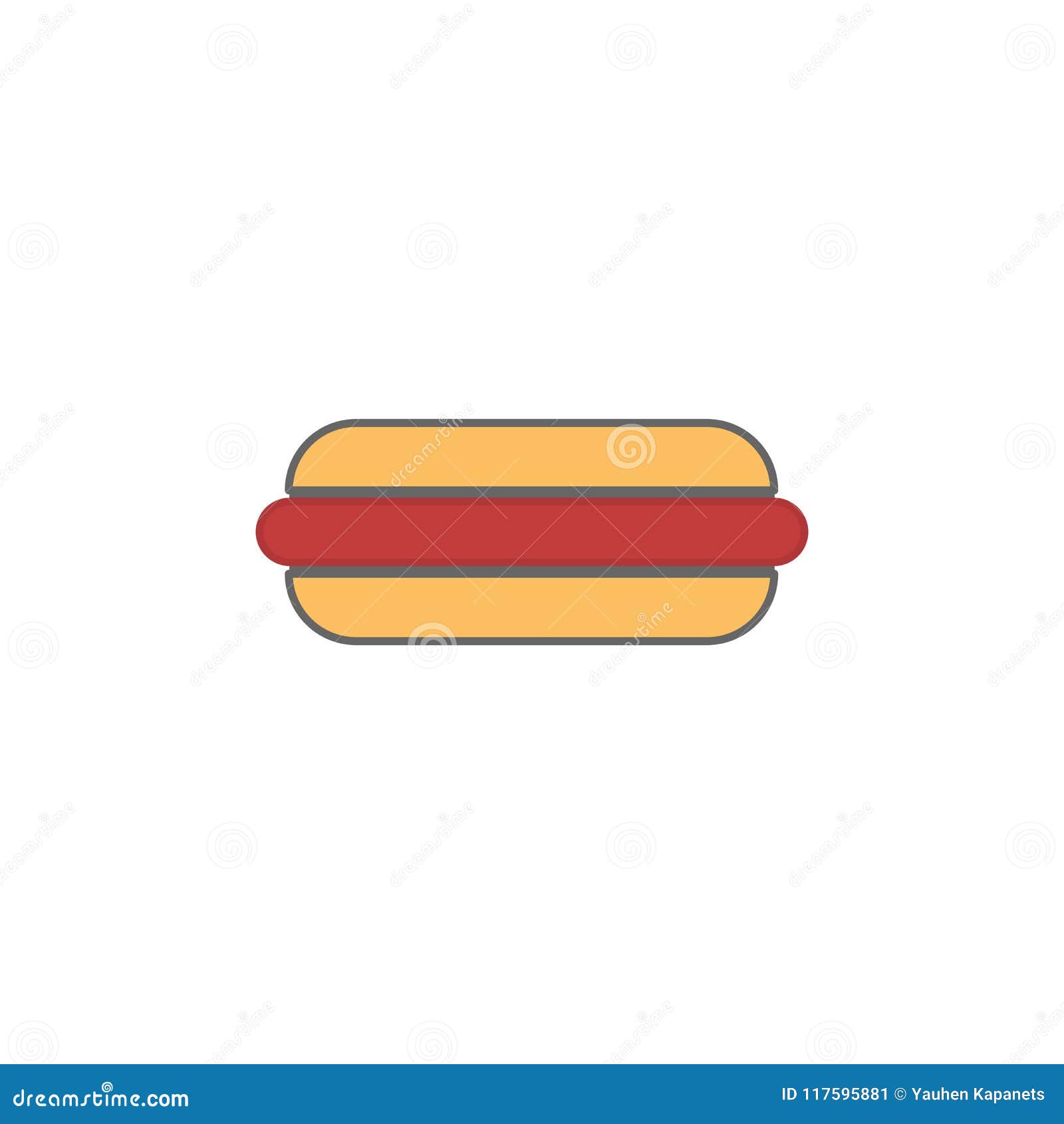 Icon of Hot Dog on White Background Stock Vector - Illustration of meat ...
