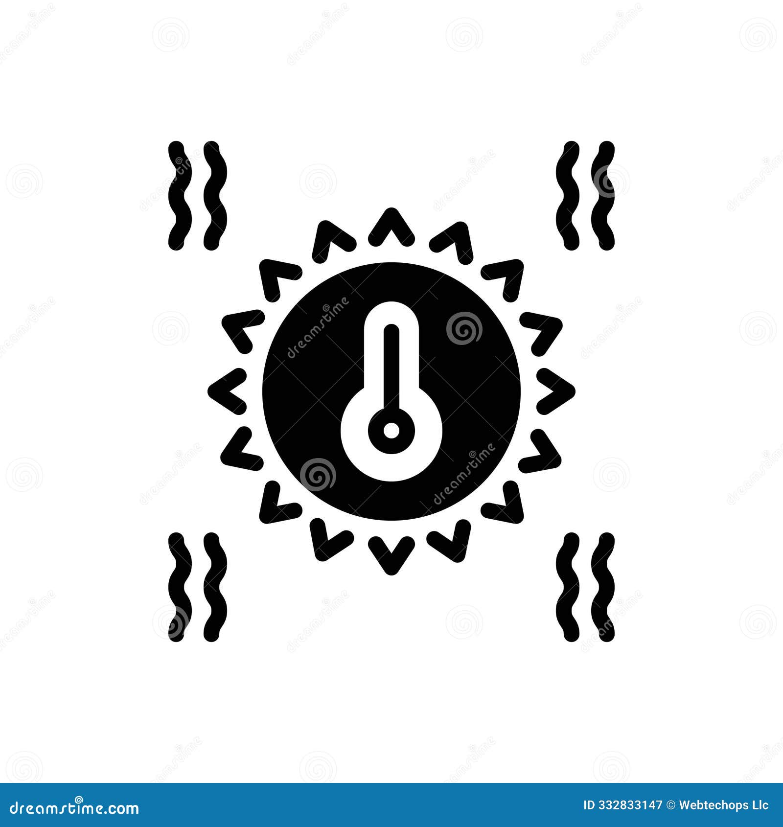 Black Solid Icon for Hot, Warm and Heat Stock Illustration - Illustration of blazing, weather ...