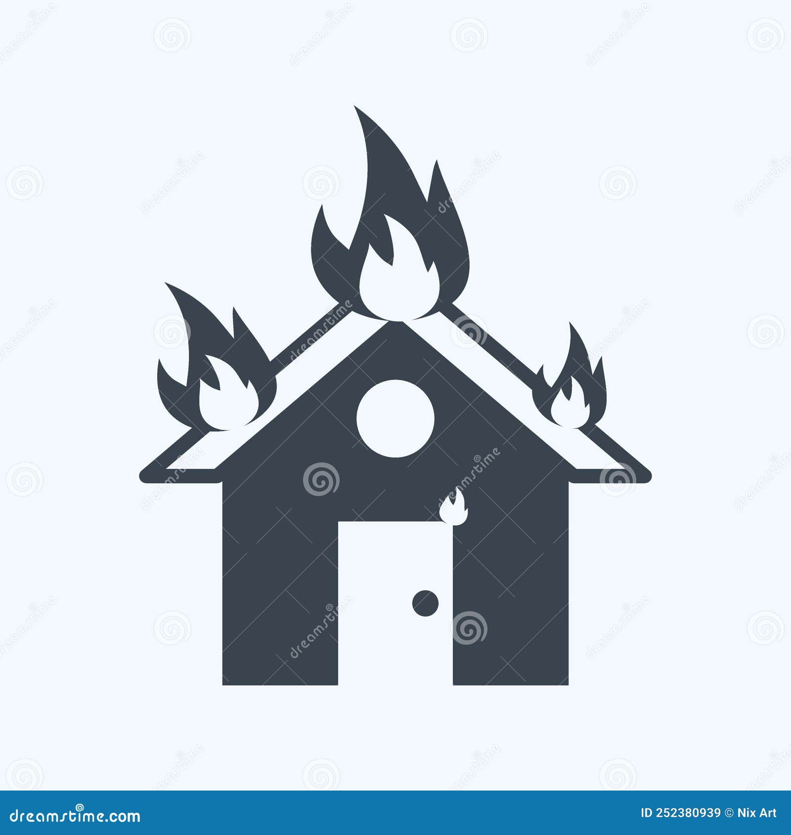 Icon House on Fire. Suitable for Disasters Symbol. Glyph Style. Simple ...
