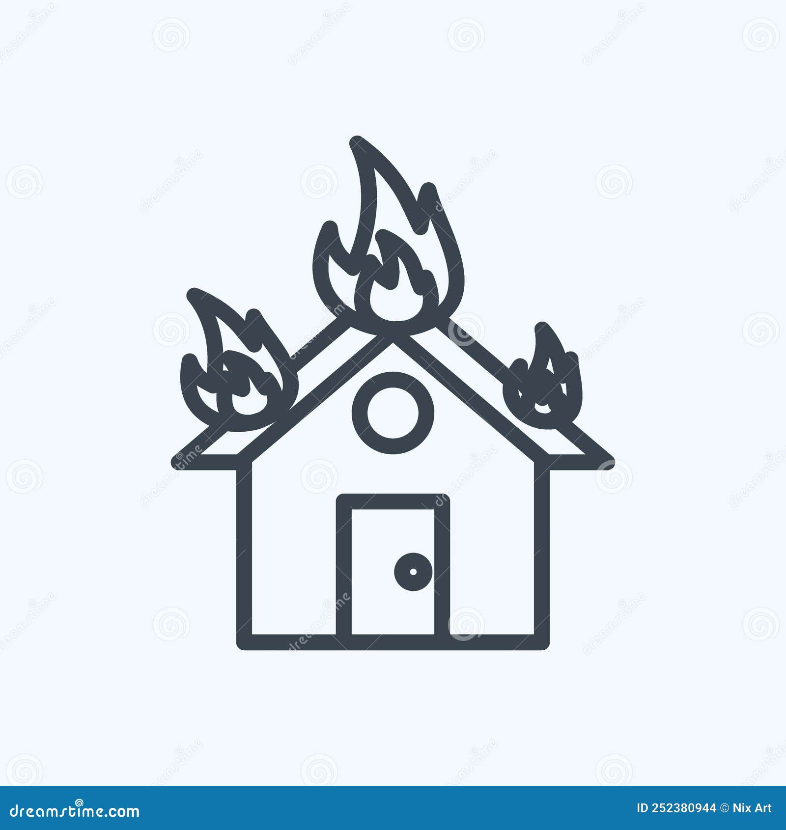 Icon House on Fire. Suitable for Disasters Symbol. Line Style. Simple ...