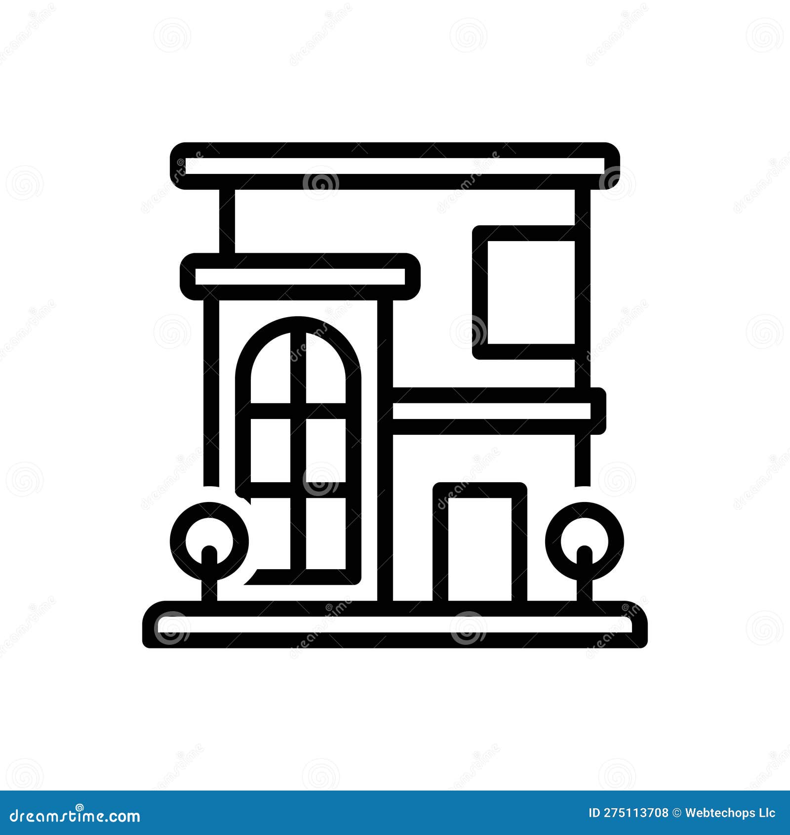 Black Line Icon for House, Premises and Building Stock Vector ...