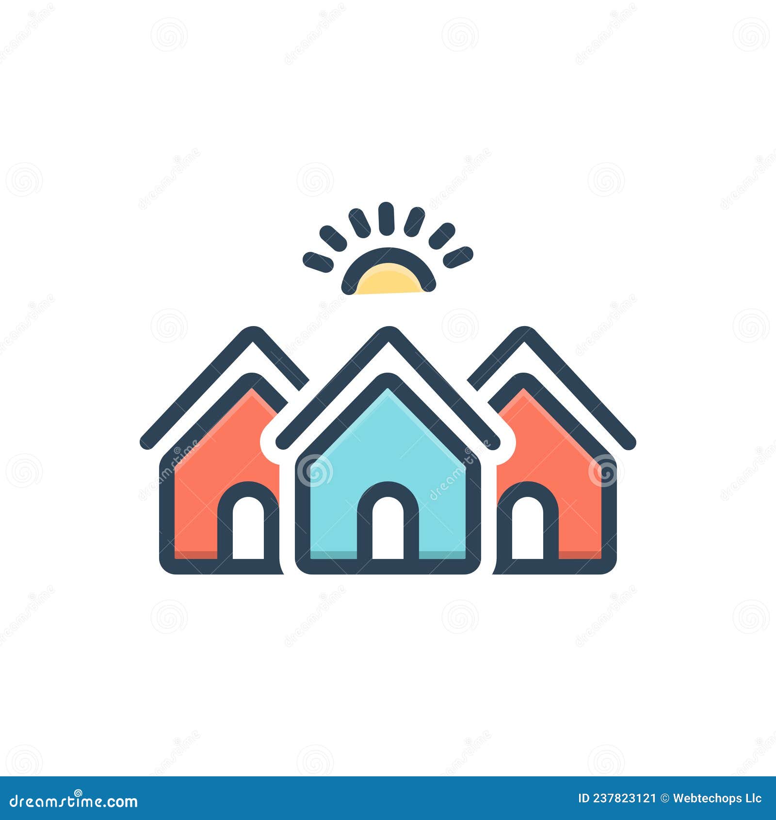 Color Illustration Icon for Housing, Homes and Residences Stock ...