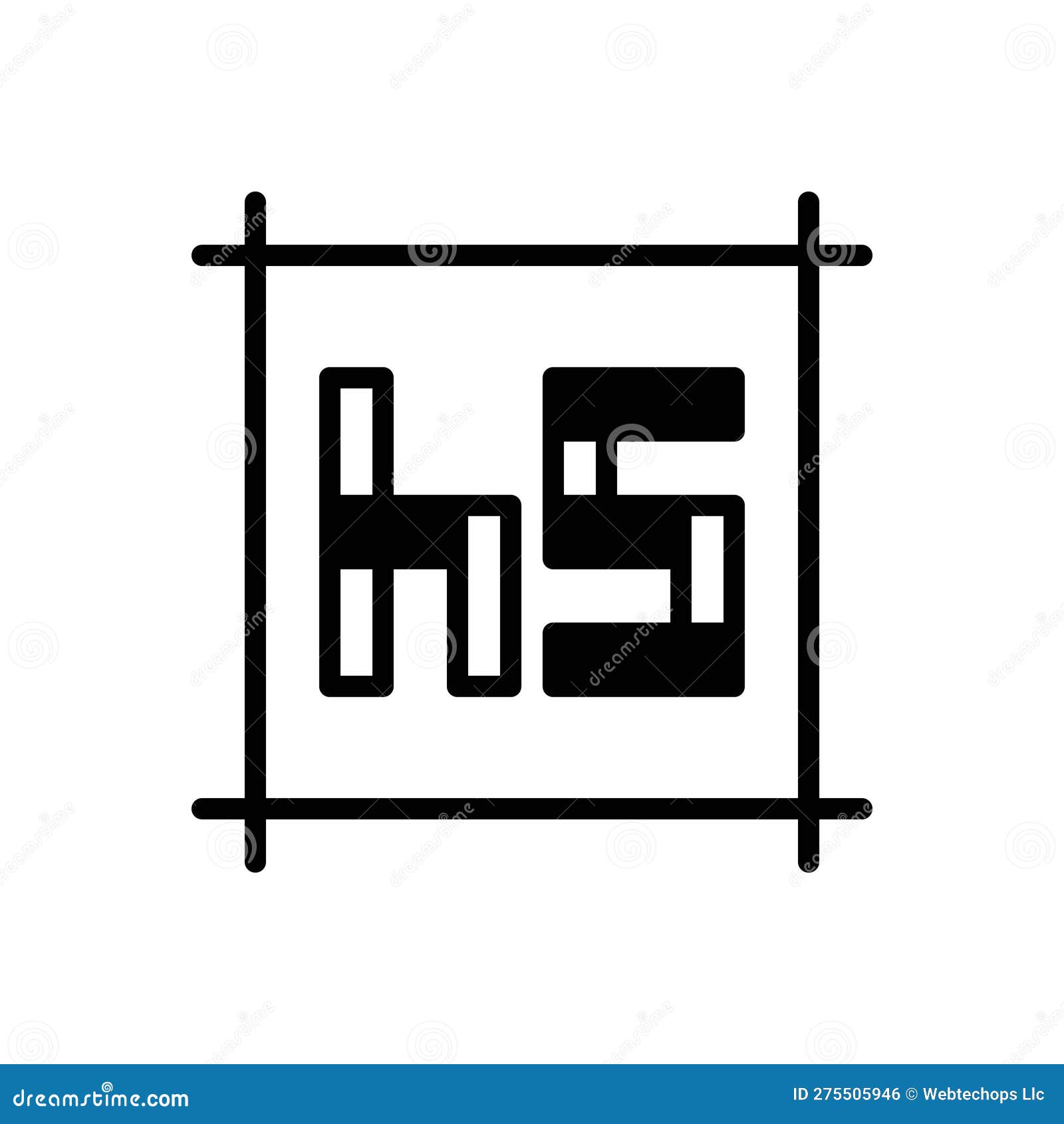 Black Solid Icon for Hs, Monogram and Company Stock Vector ...