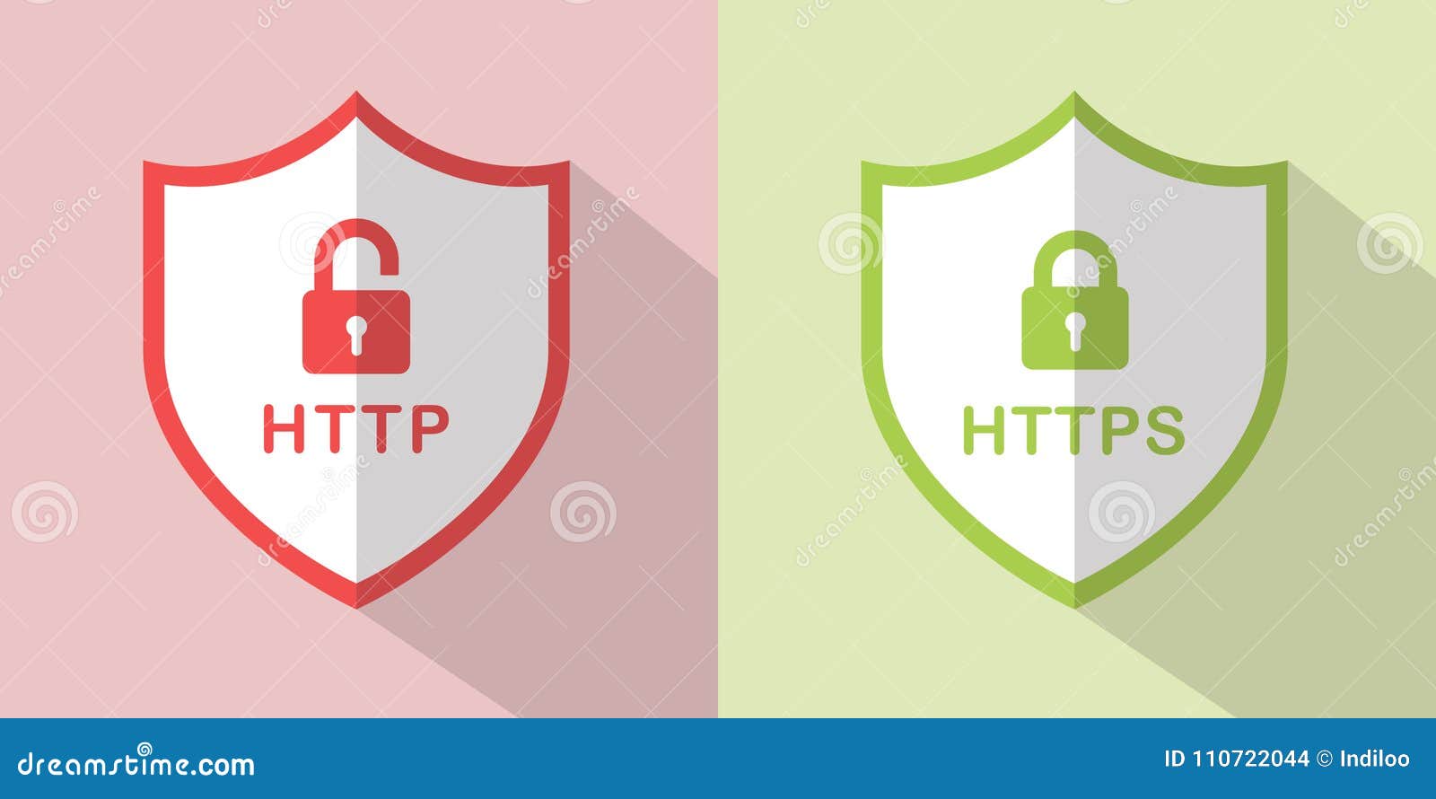 HTTPS and HTTP icons stock illustration. Illustration of illustrated ...