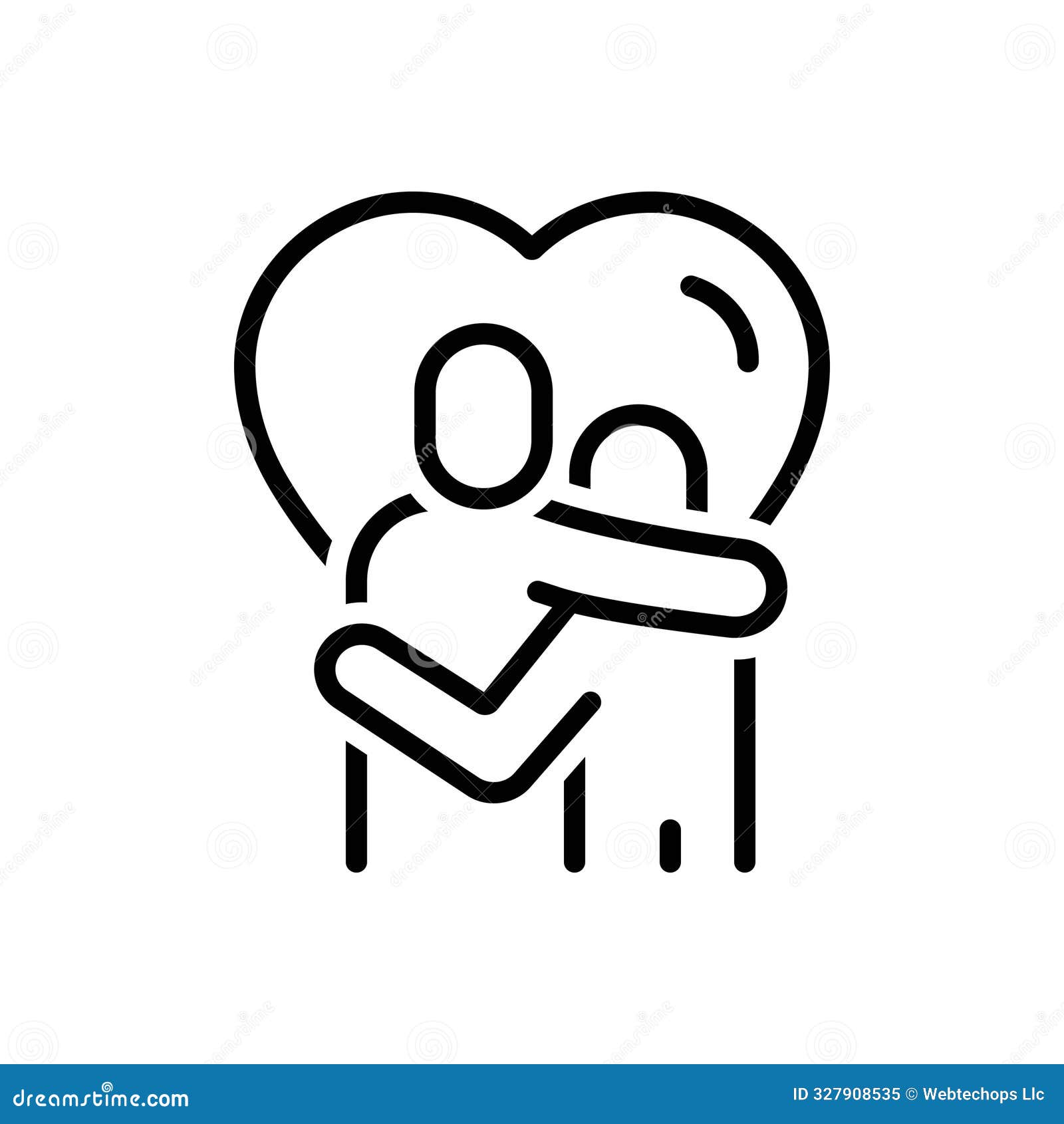 Black Line Icon for Hug, Partner and Lover Stock Illustration ...
